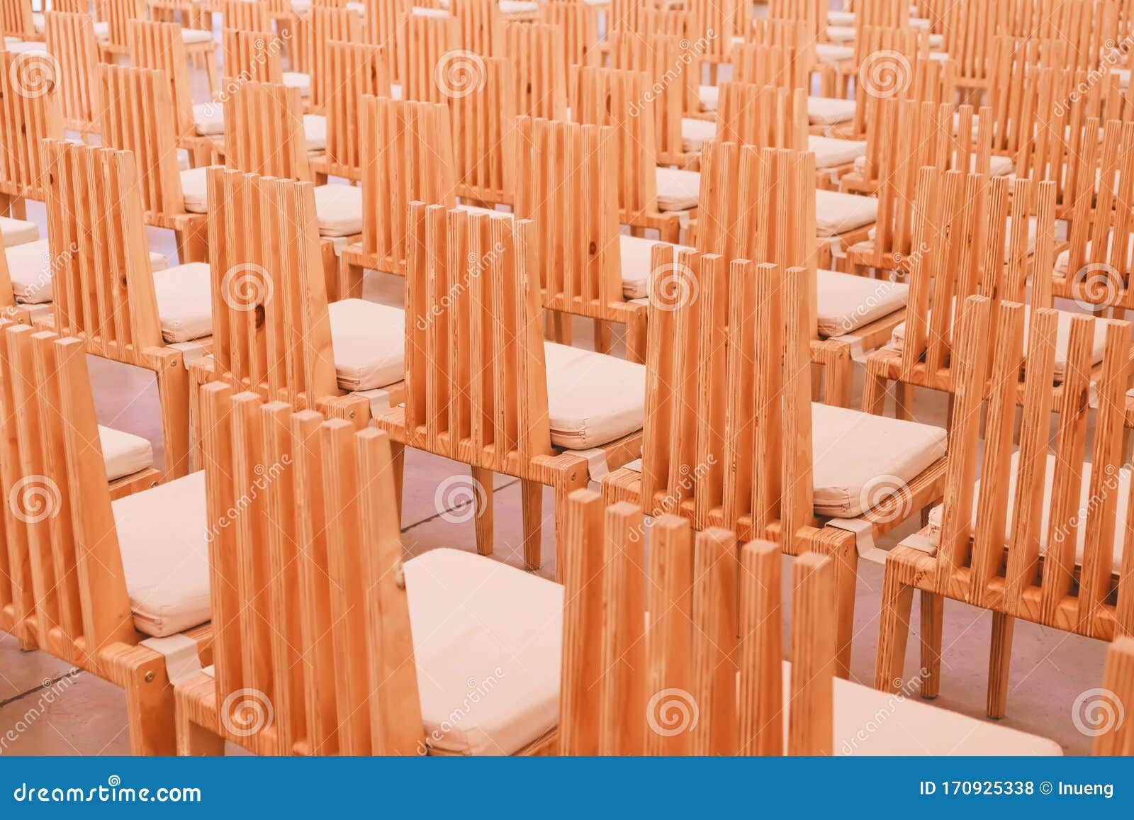 Wooden Chairs in a Row in a Church. Stock Photo - Image of chapel, holy ...