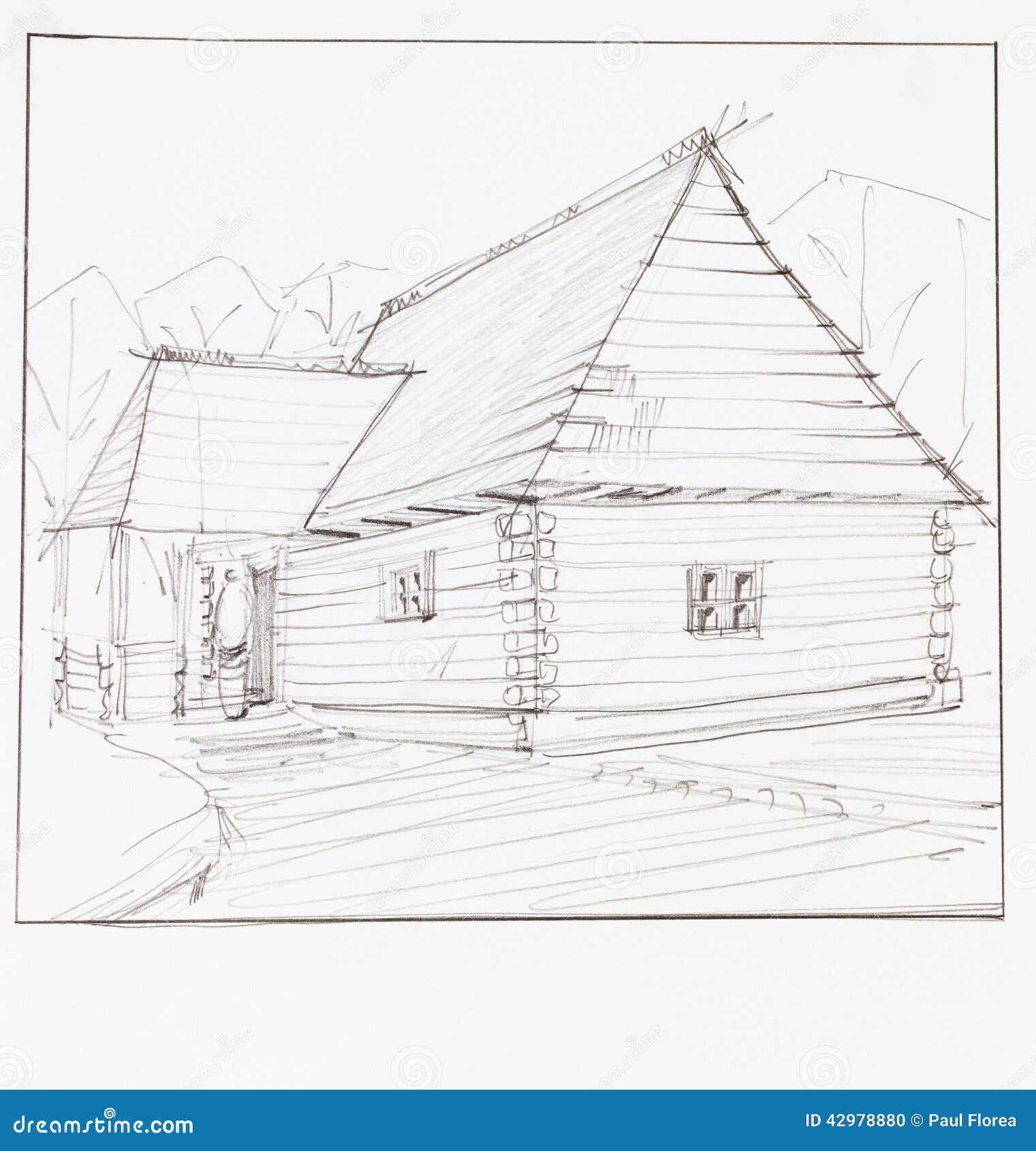 Wooden chalet stock illustration. Illustration of outdoors - 42978880