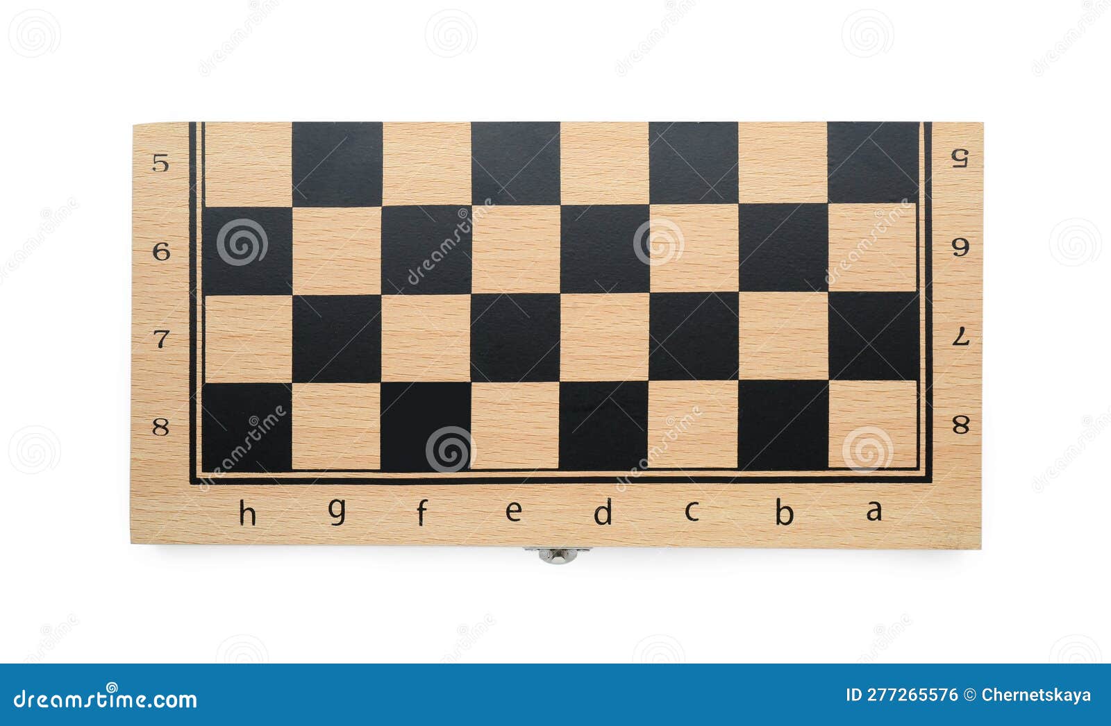 Wooden Checkerboard Isolated on White, Top View Stock Photo - Image of ...