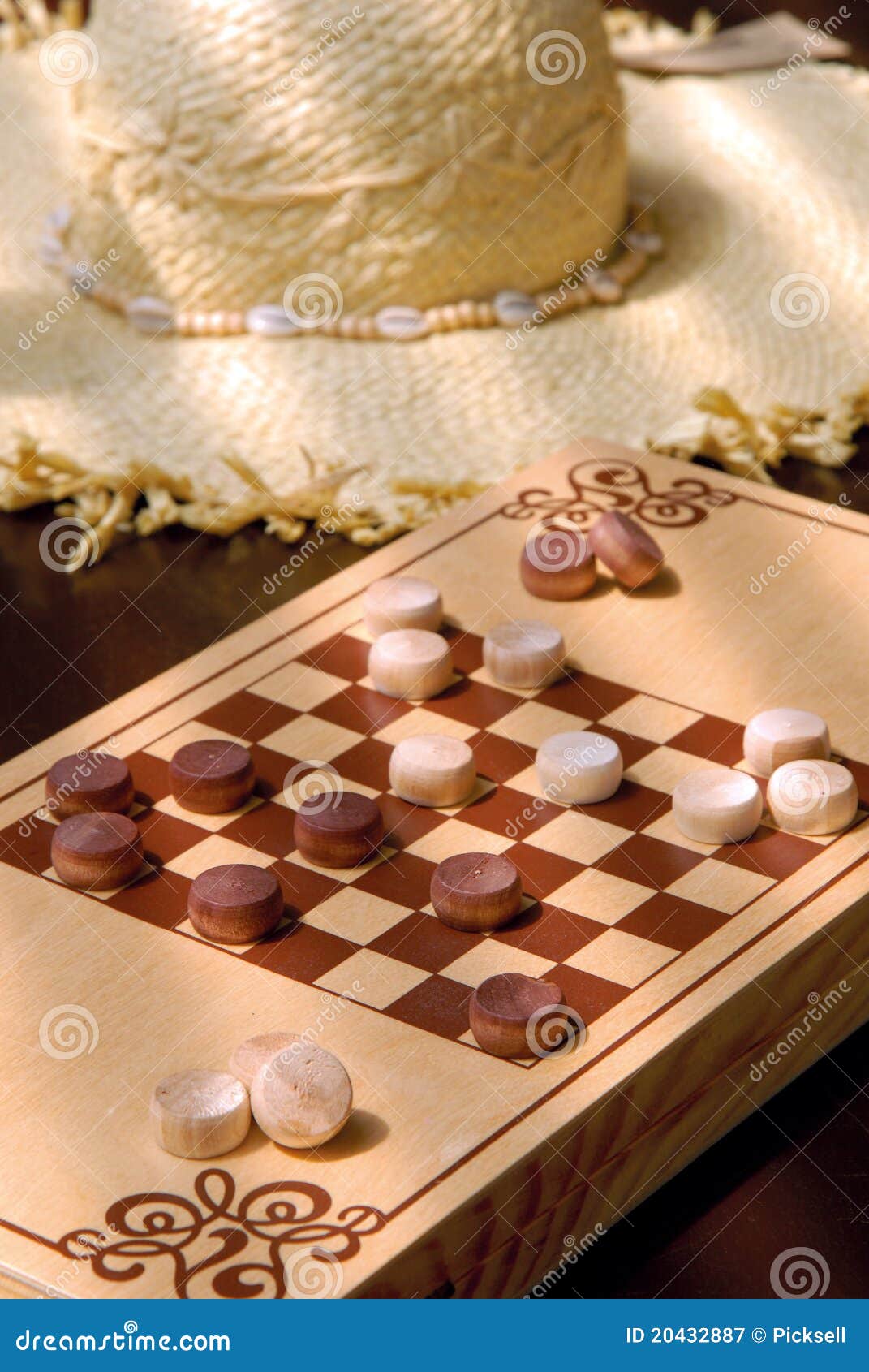 The Wooden Checkers stock image. Image of time, summer - 20432887