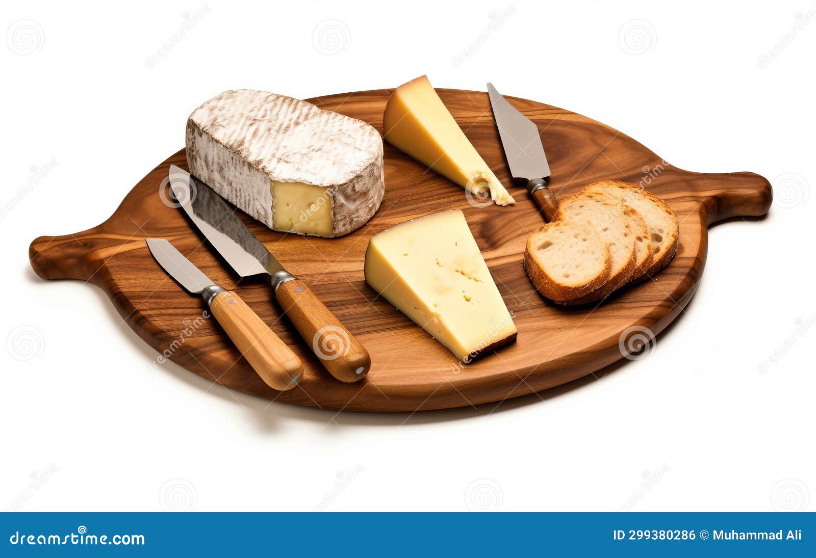 Wooden Cheese Board Set on White Background Stock Photo - Image of tune ...
