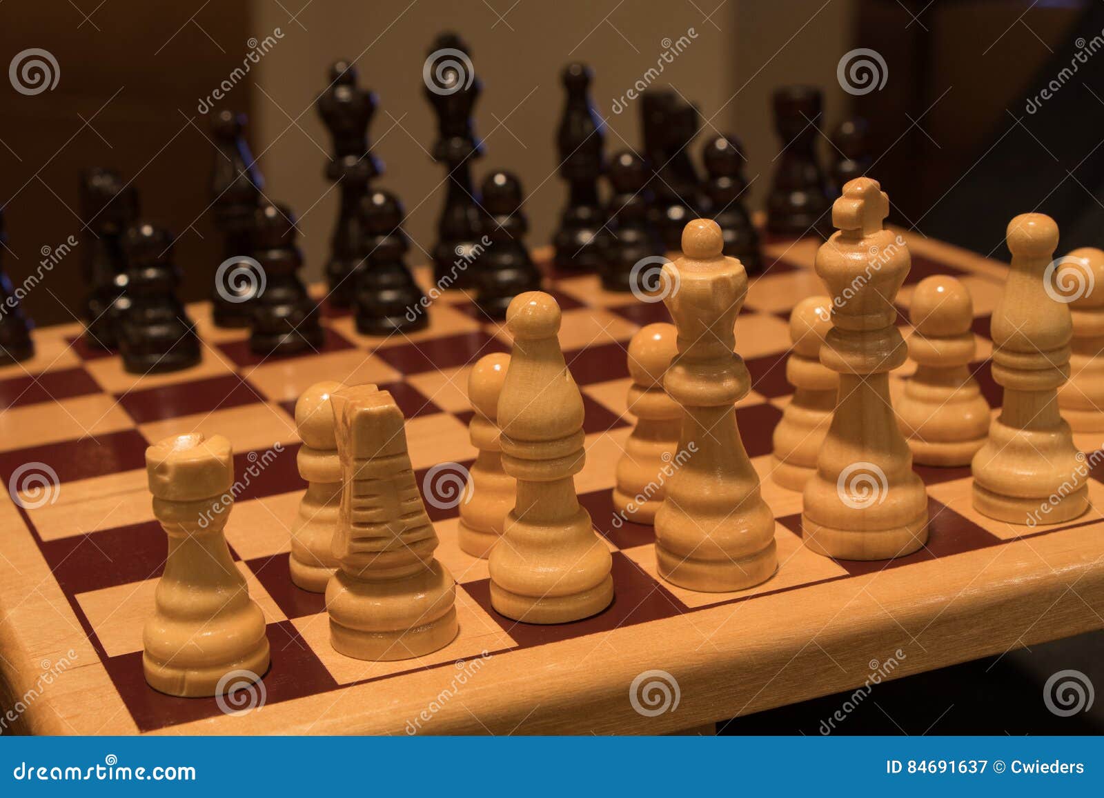 Wooden Chess Board at an Angle Stock Image - Image of game, angle: 84691637