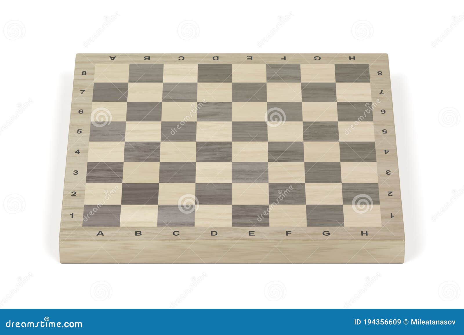 Wooden Chess Board Isolated On White. Side View.. Game, Hobby, Gambit ...