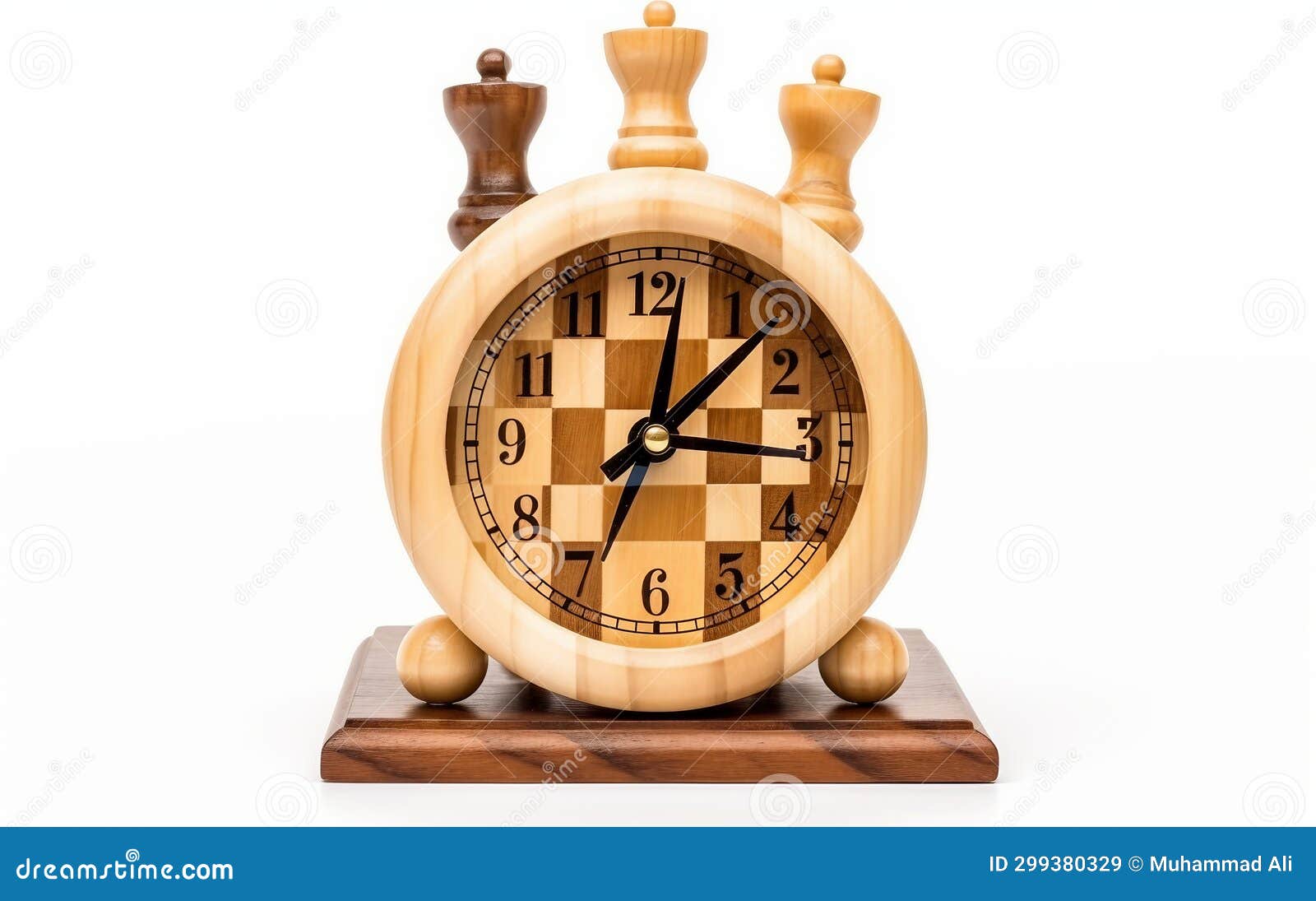 Wooden Chess Clock Capture on White Background Stock Image - Image of ...