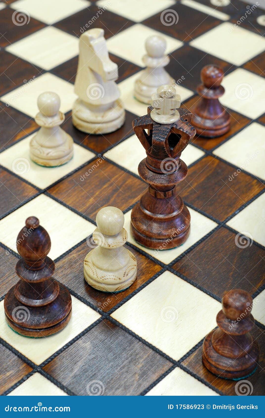 Wooden Chess Figures on Game Board Stock Image - Image of intelligence ...