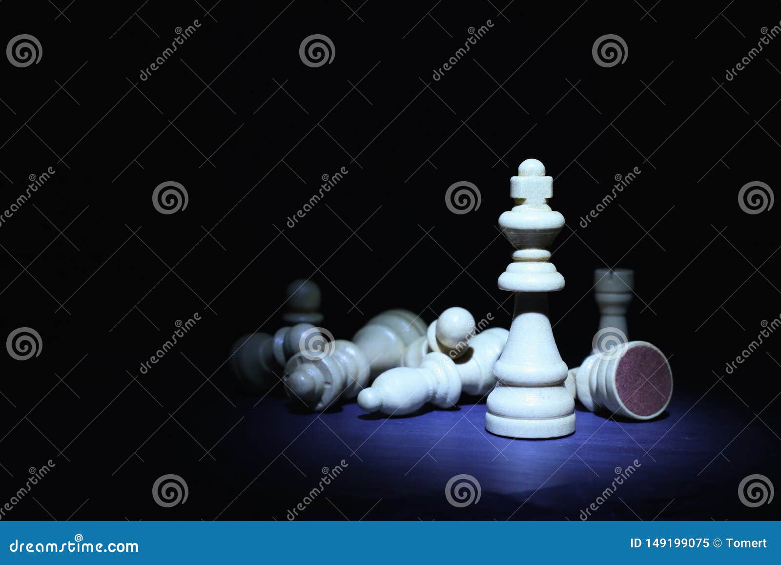Wooden Chess Figures Under Dark and Dramatic Lighting Stock Image ...