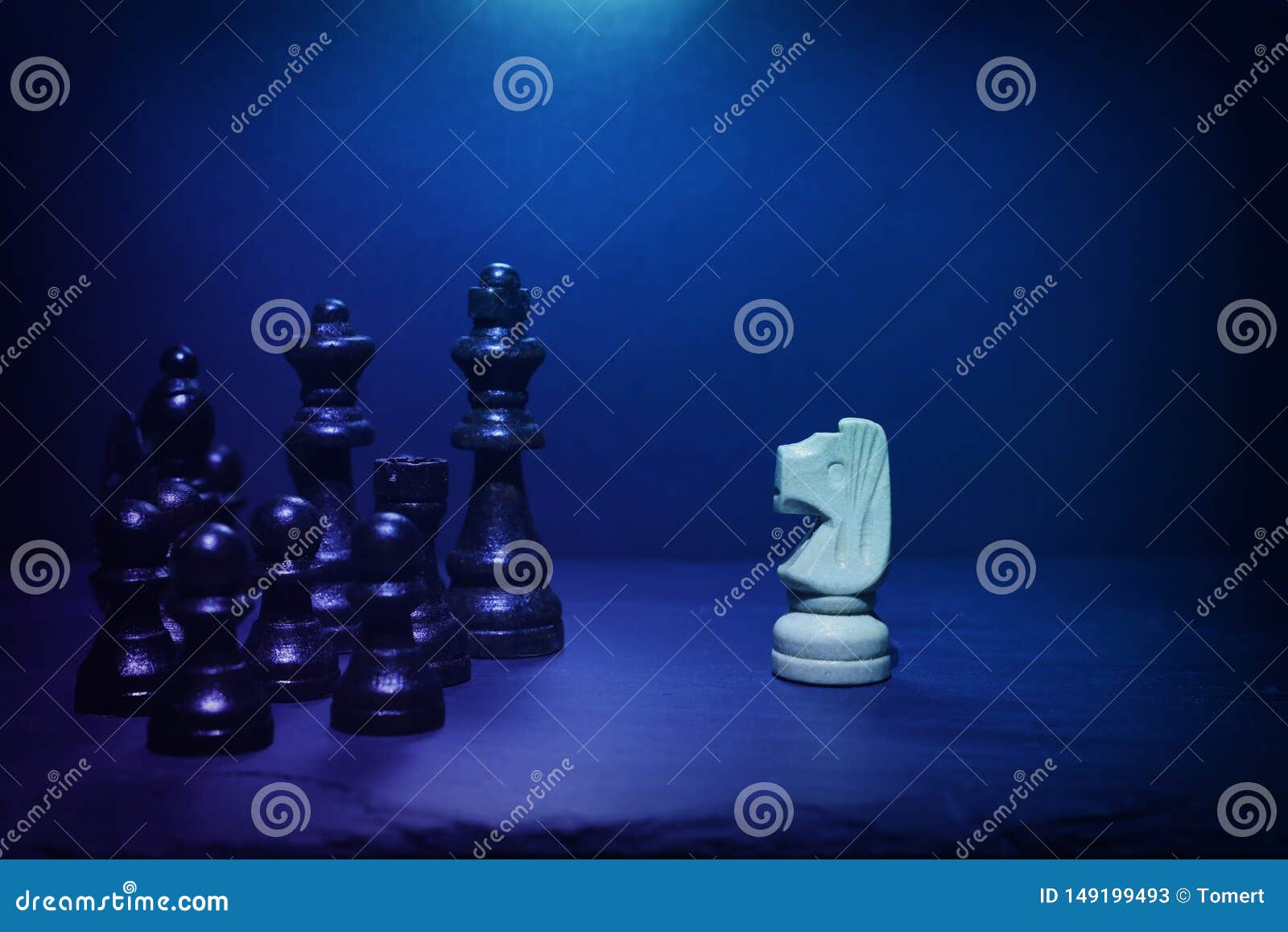 Wooden Chess Figures Under Dark and Dramatic Lighting Stock Image ...