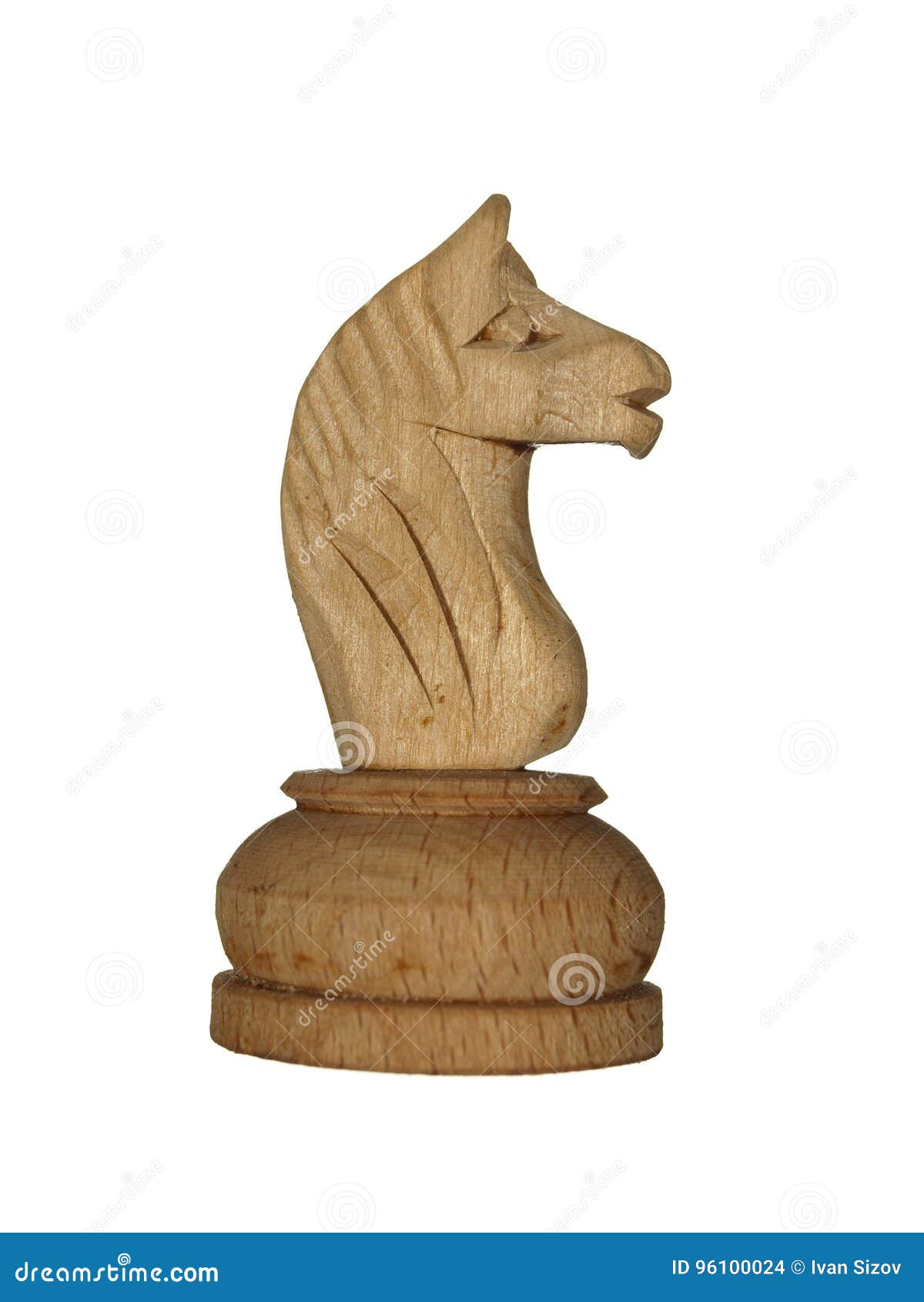 Wooden Chess Knight Figure Isolated on White Background Stock Photo ...