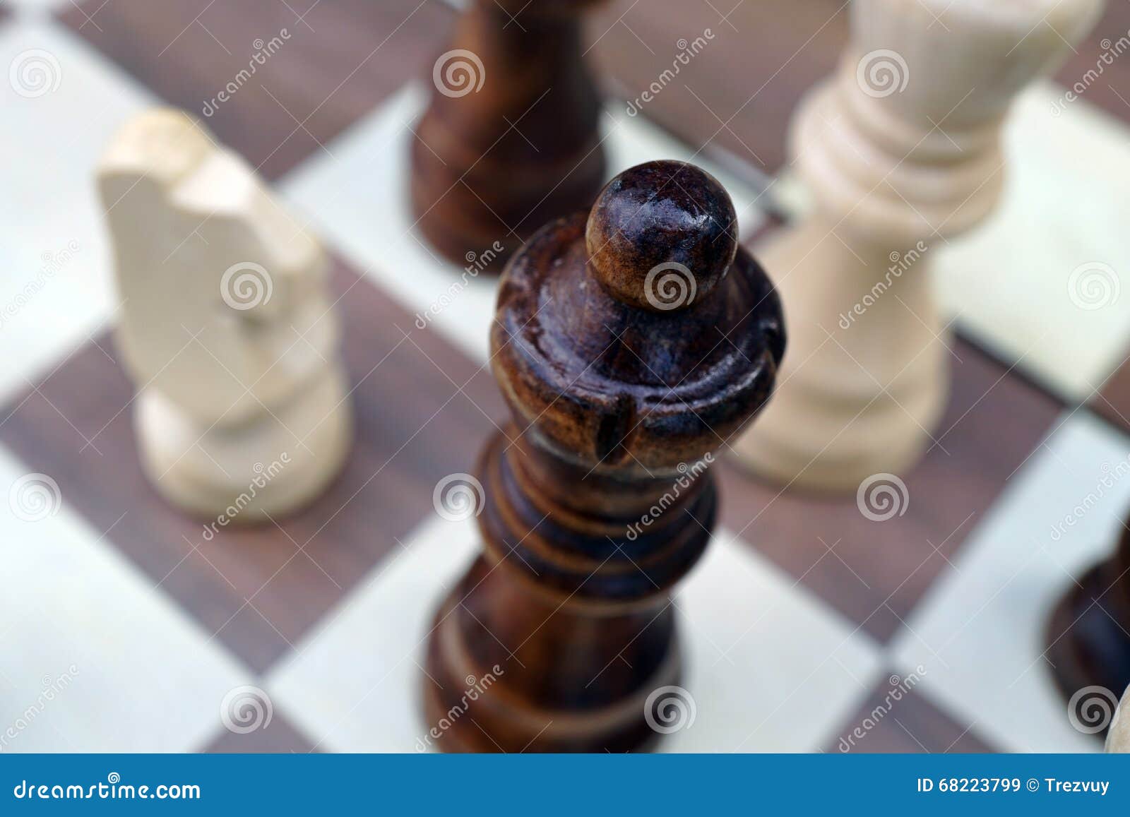 Wooden Chess Pawns Close Up Stock Image - Image of king, pieces: 68223799