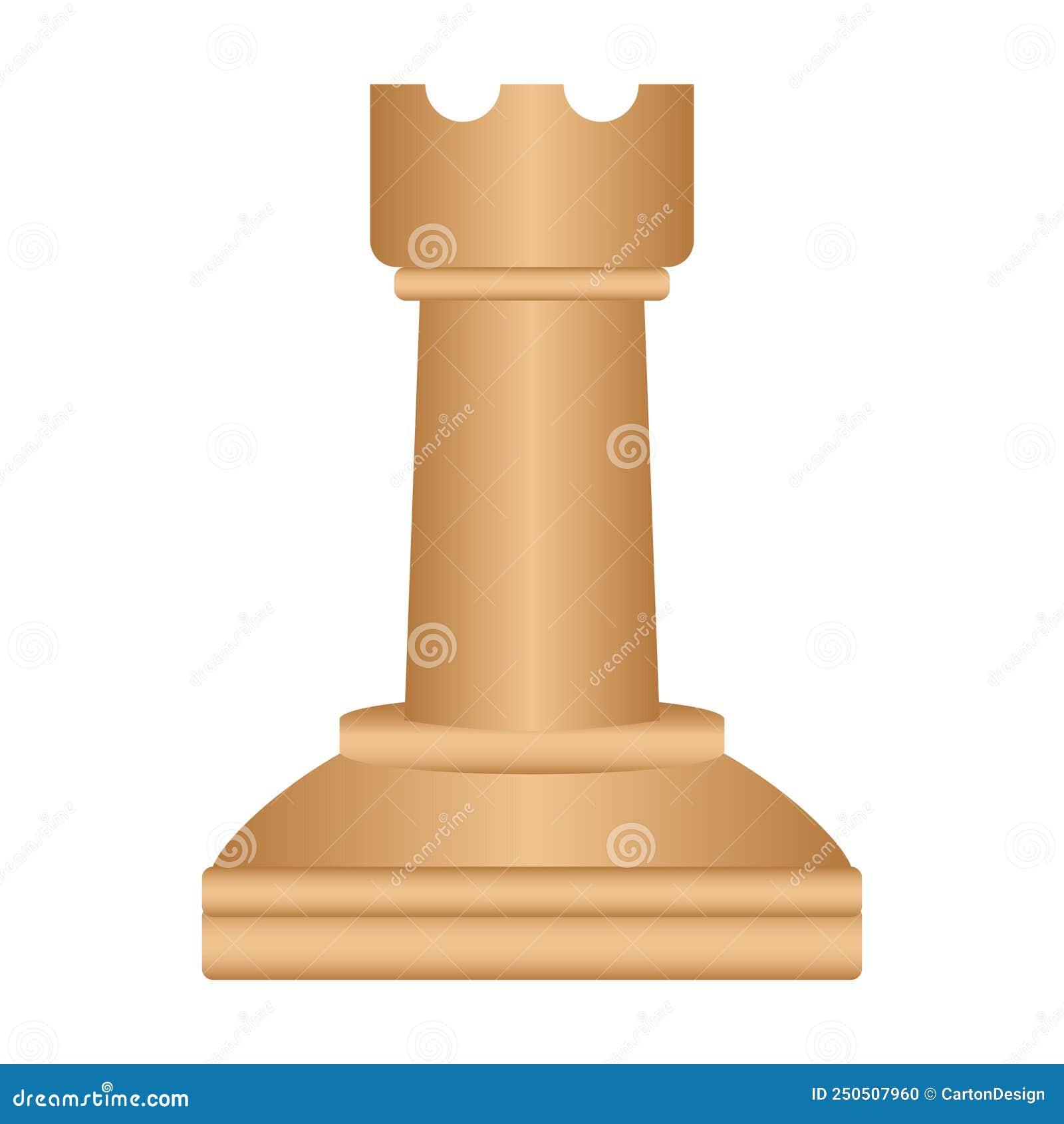 Wooden chess piece Rook stock vector. Illustration of board - 250507960