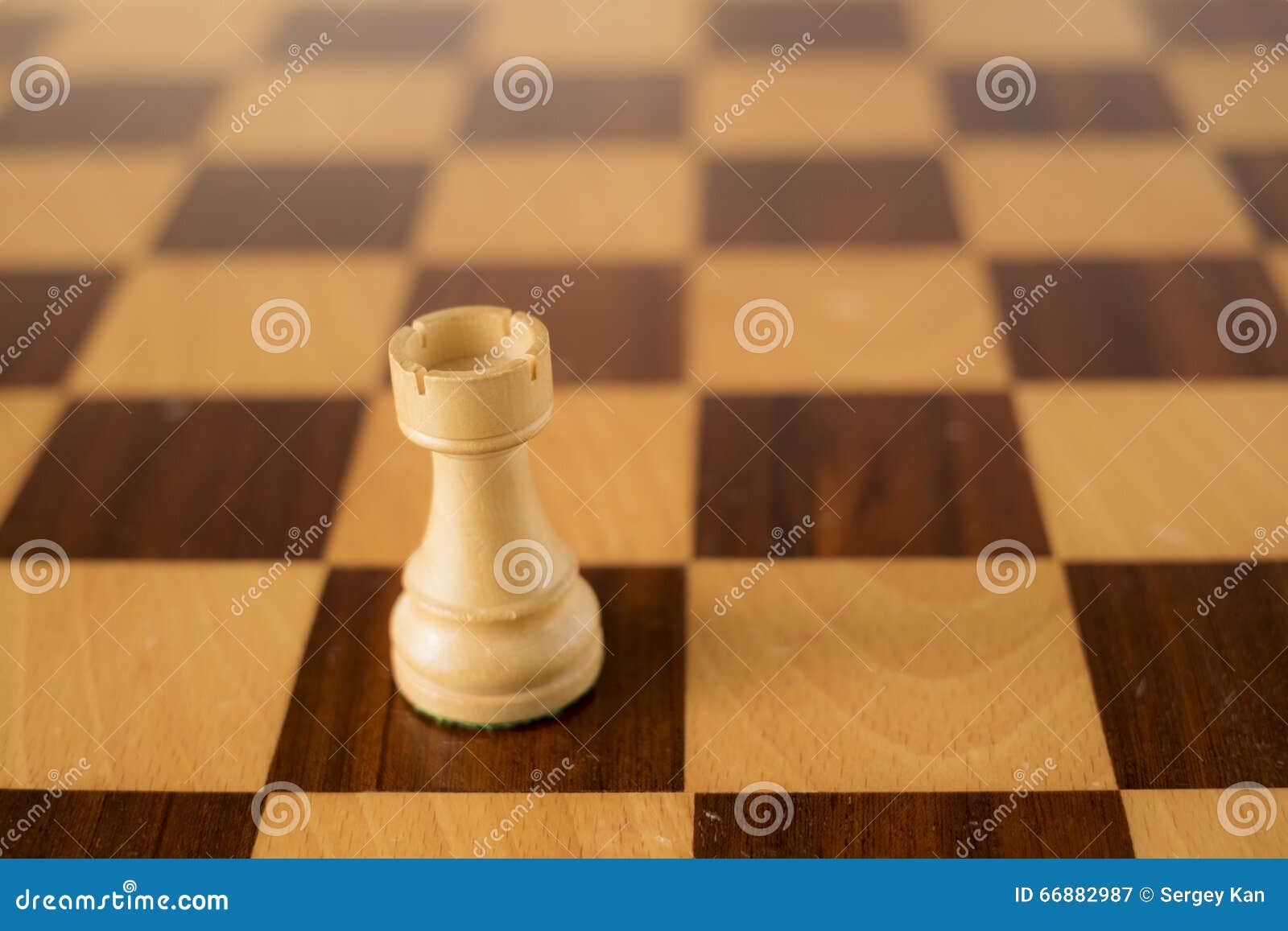 Wooden Chess Set, White Rook on Board Stock Image - Image of rook ...