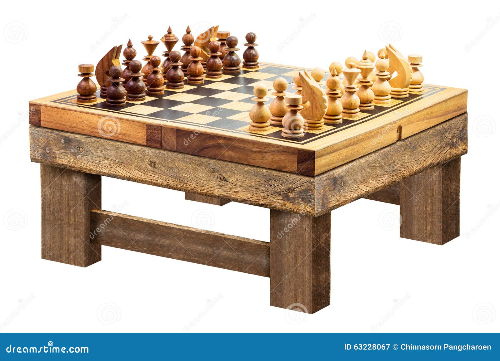 Chess Table With Large Chess Pieces On The Background Of Greenhouse ...