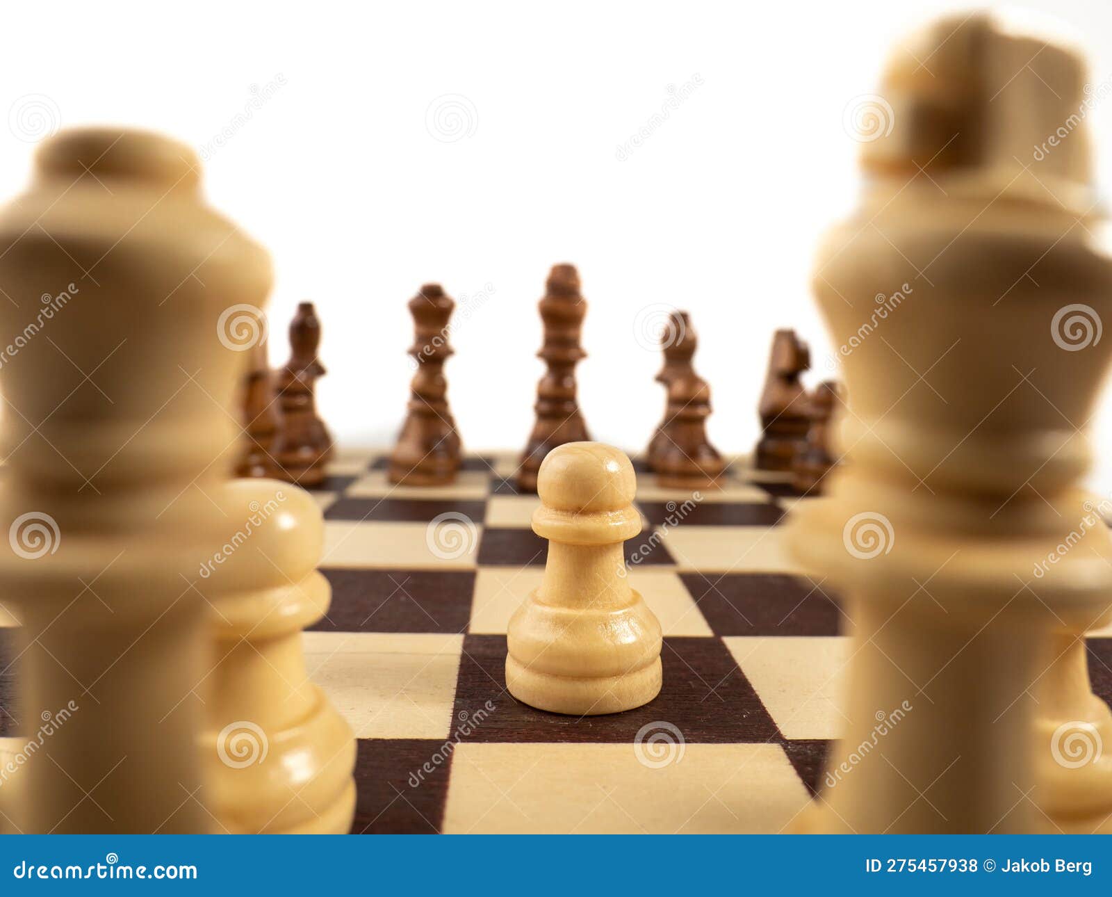 Wooden Chess on a White Background. Board Game Chess Stock Photo ...