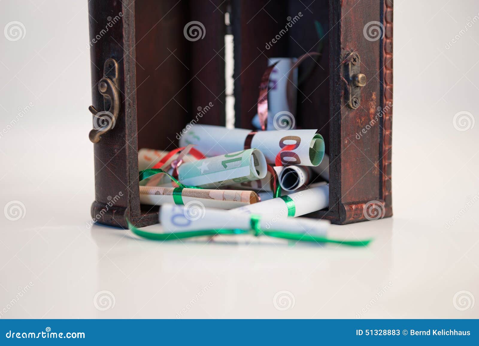 Wooden chest with Euro stock image. Image of treasury - 51328883