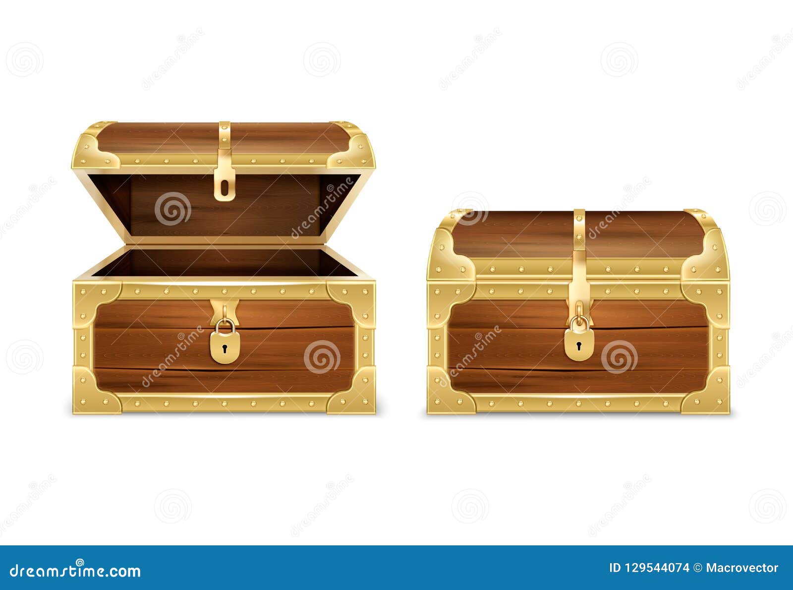 Wooden Chest . Cartoon With Lock. | CartoonDealer.com #83513211