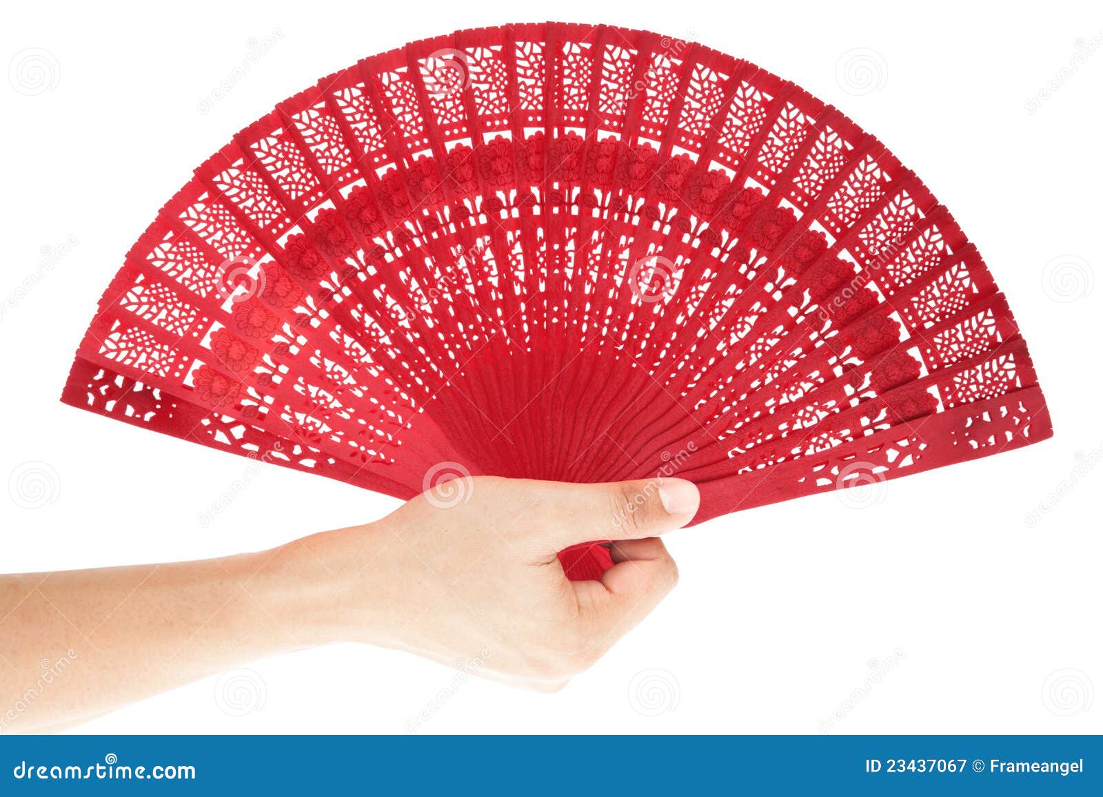Wooden Chinese Red Fan and Hand Stock Image - Image of macro, cool ...