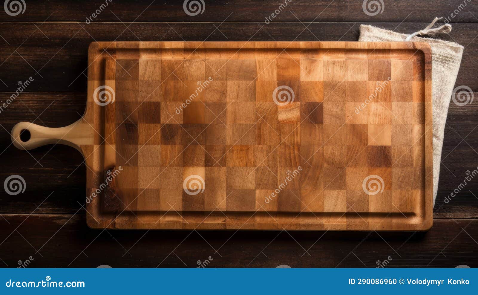 Wooden Chopping Board on Wooden Background. Generative Ai Stock Photo ...