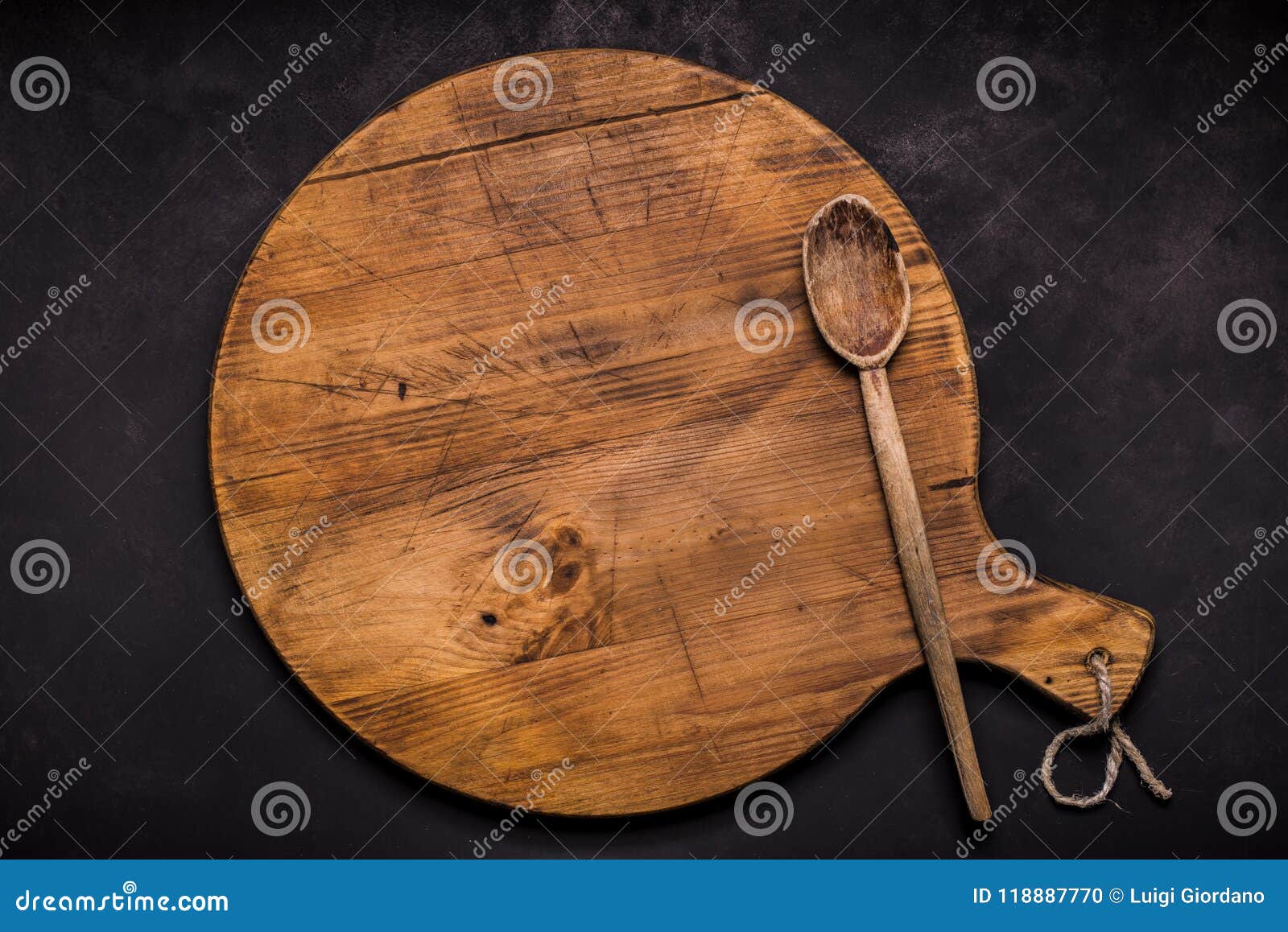 Wooden Chopping Board with Spoon Stock Photo - Image of still, board ...