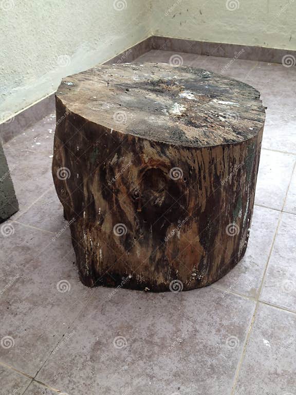 Wooden log stock image. Image of chopping, board, stool - 152924367