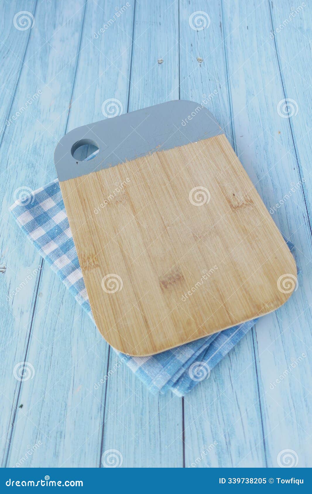 Wooden Chopping Board on Table with Copy Space Stock Image - Image of ...