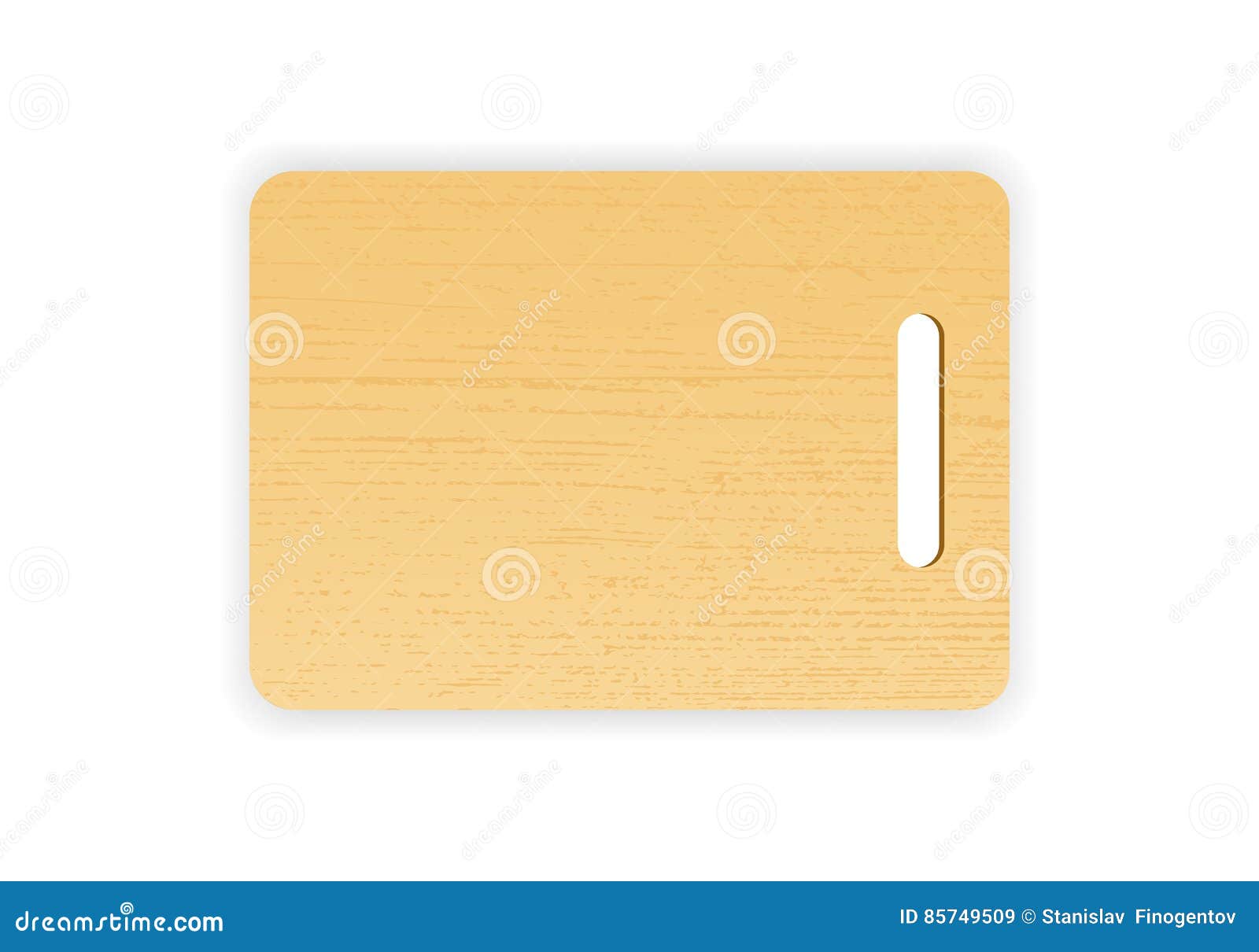 Wooden Chopping or Cutting Board on White Background. Vector ...
