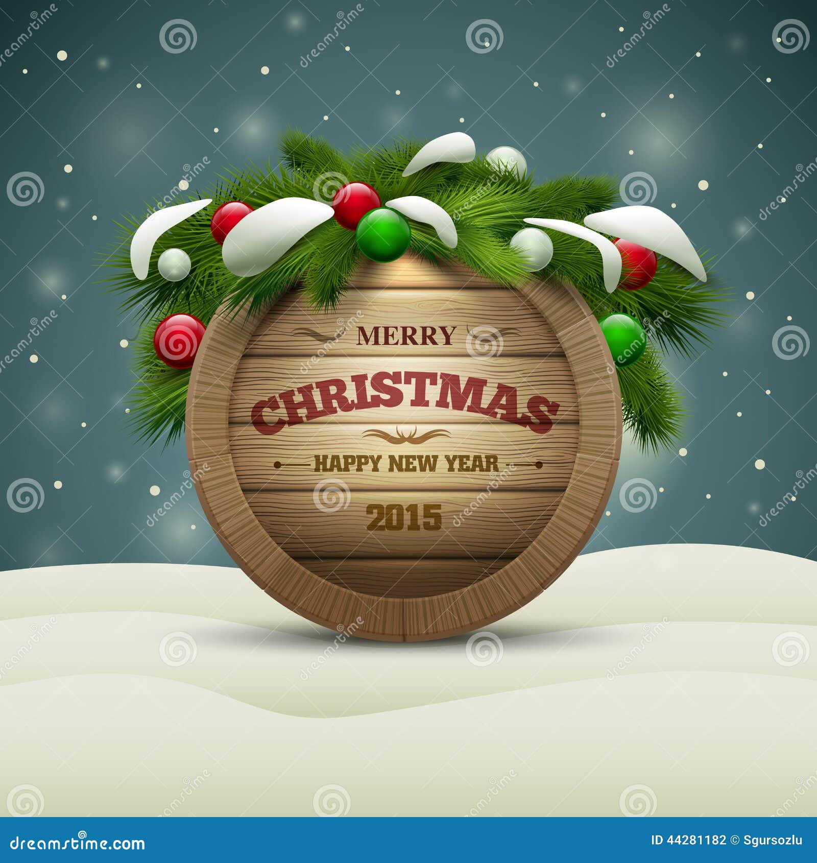 Wooden Christmas Signboard Stock Vector Illustration Of Merry 44281182