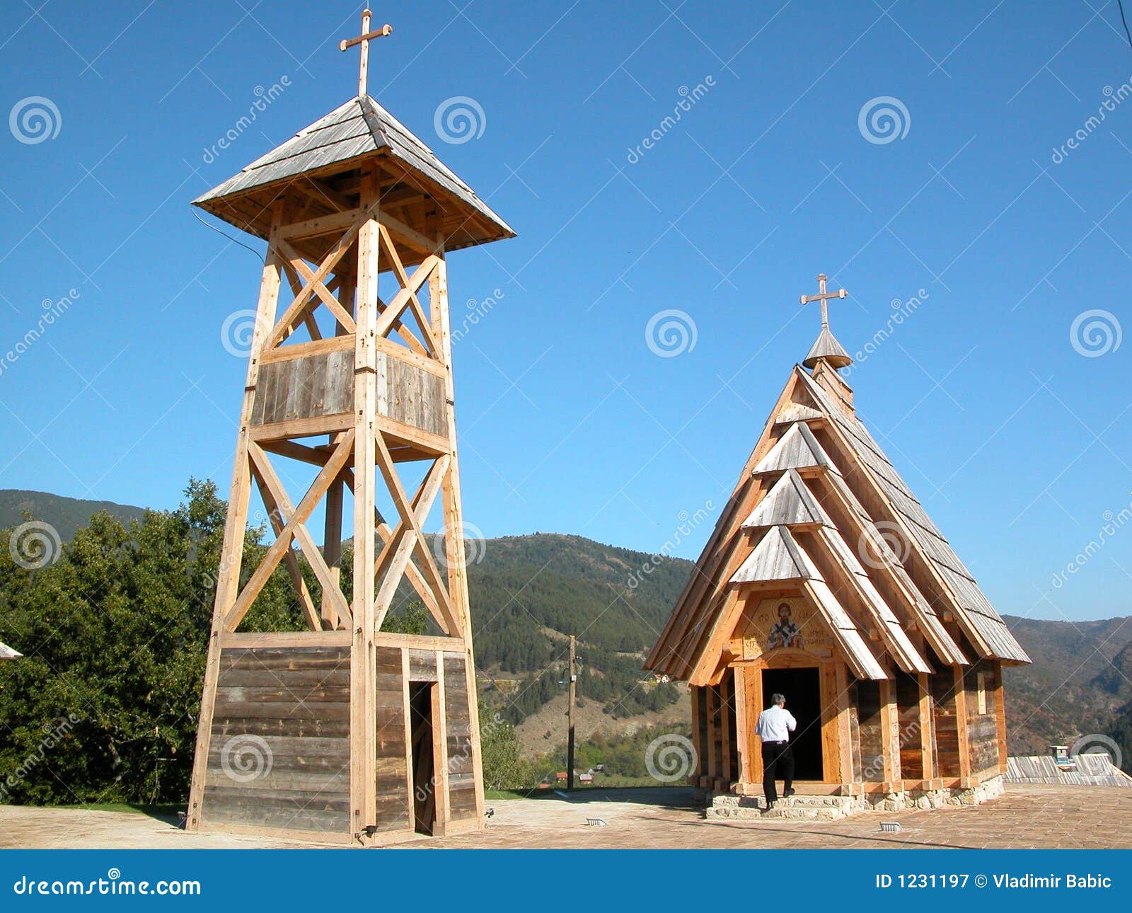 Wooden church stock image. Image of tower, zlatibor, mokra - 1231197
