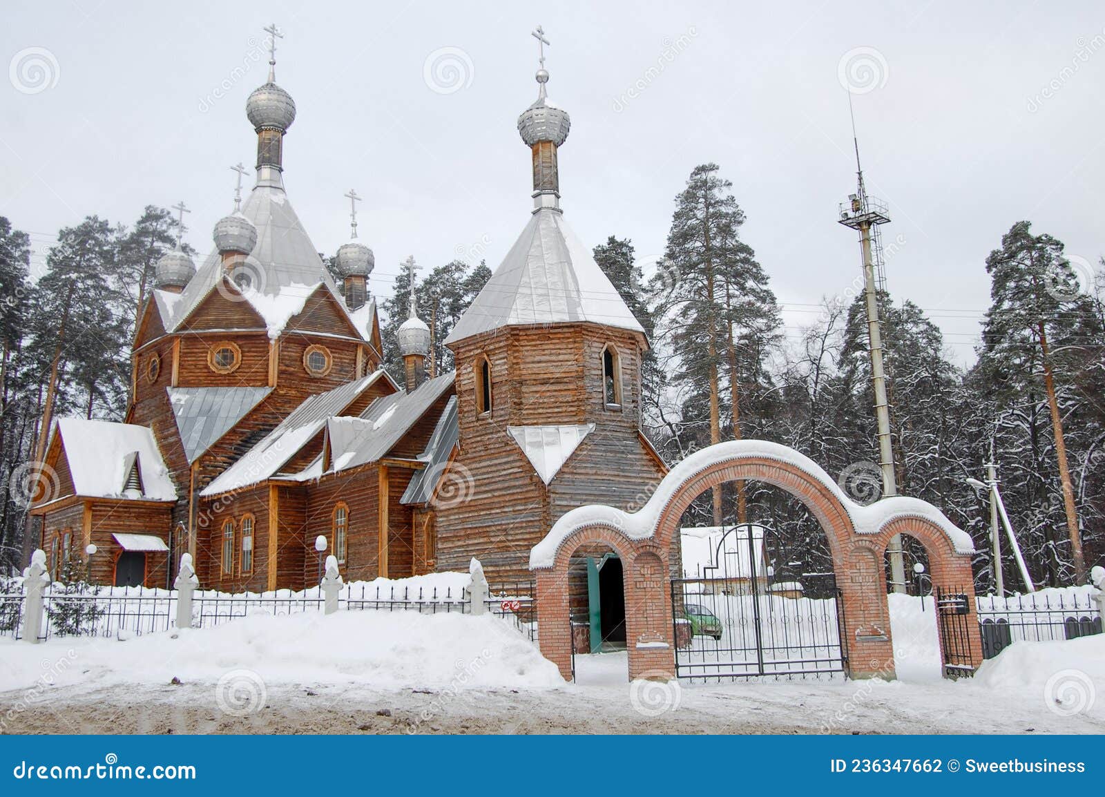 Wooden Church in the Forest Stock Photo - Image of cathedral, forest ...