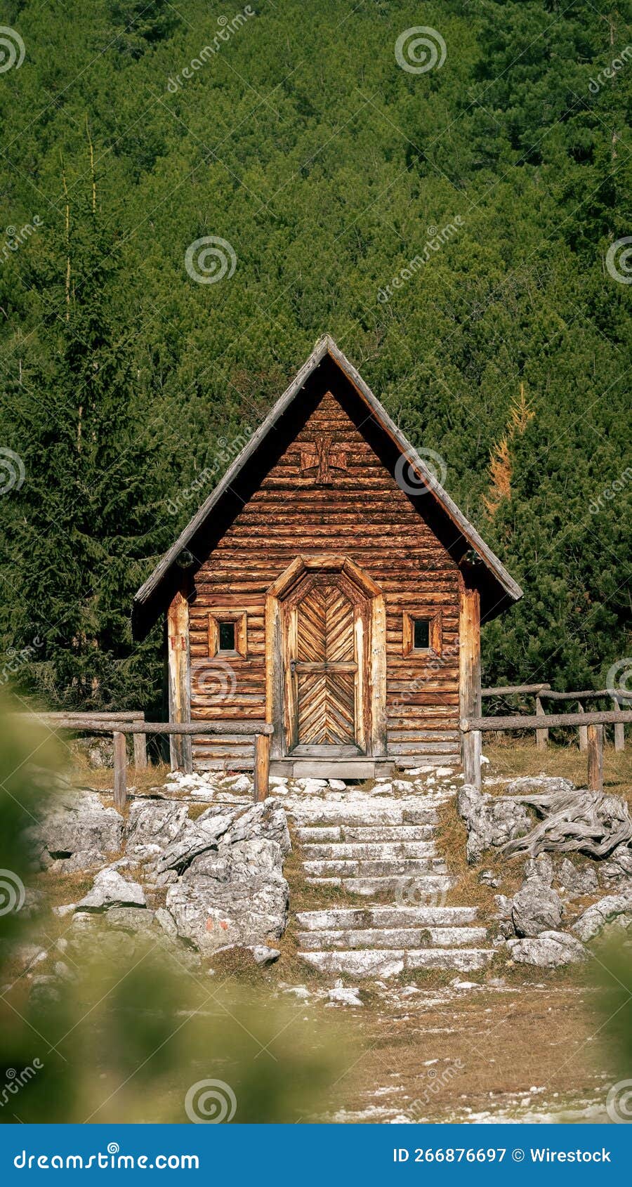 Wooden Church in the Forest Stock Image - Image of nature, forest ...