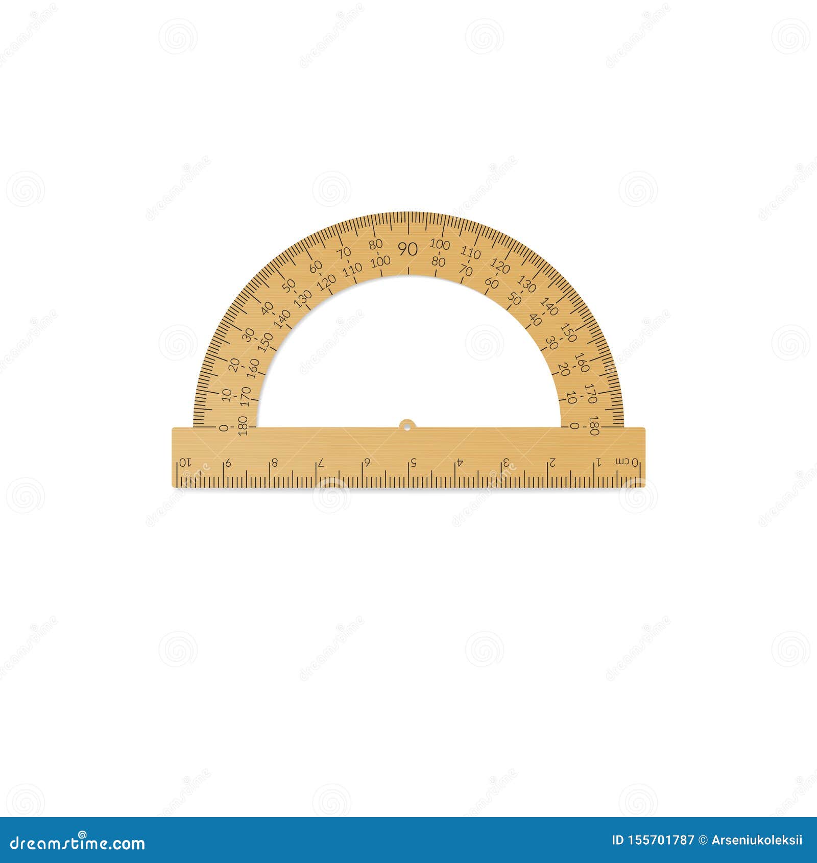 Wooden Circular Protractor With A Ruler Cartoon Vector | CartoonDealer ...