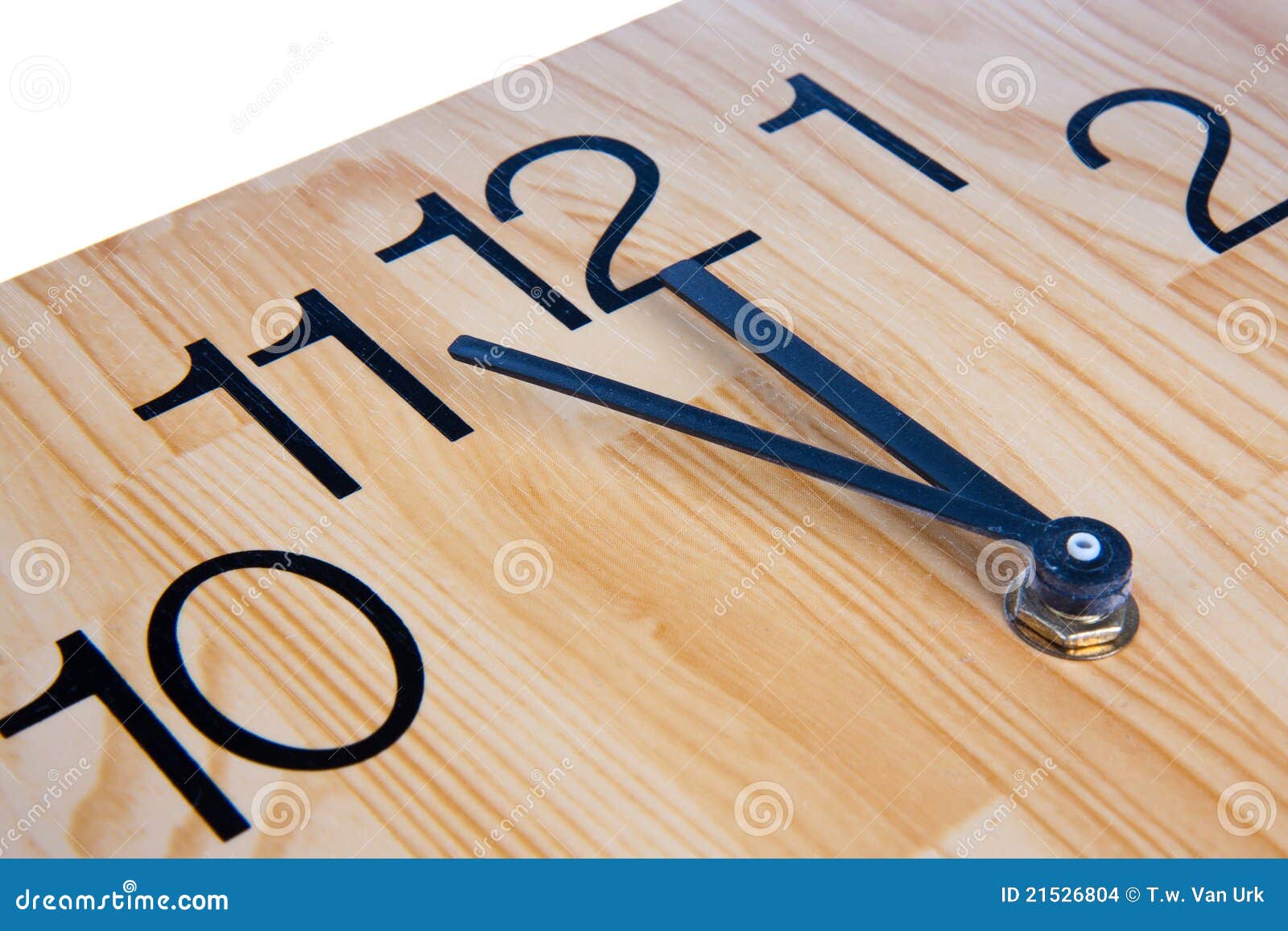 Wooden Clock Saying Five To Twelve Stock Photo - Image of date, arrow ...