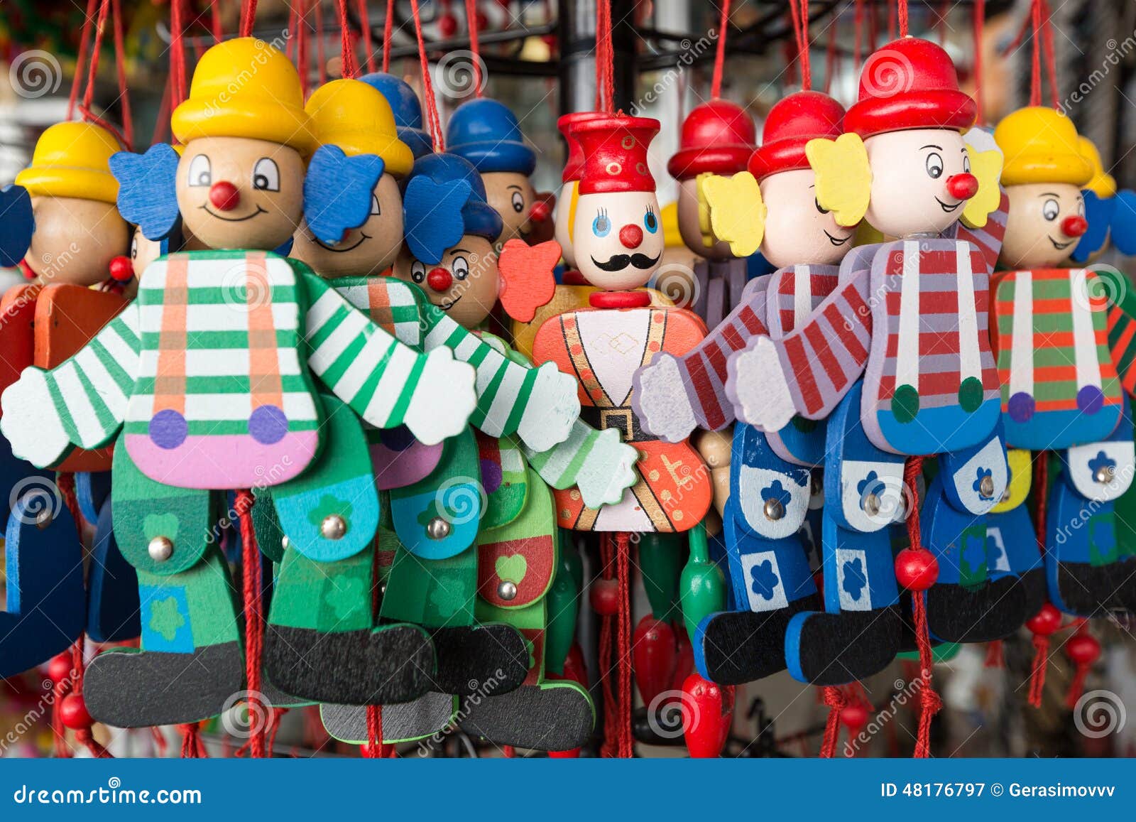 Wooden clowns puppet dolls stock image. Image of child - 48176797