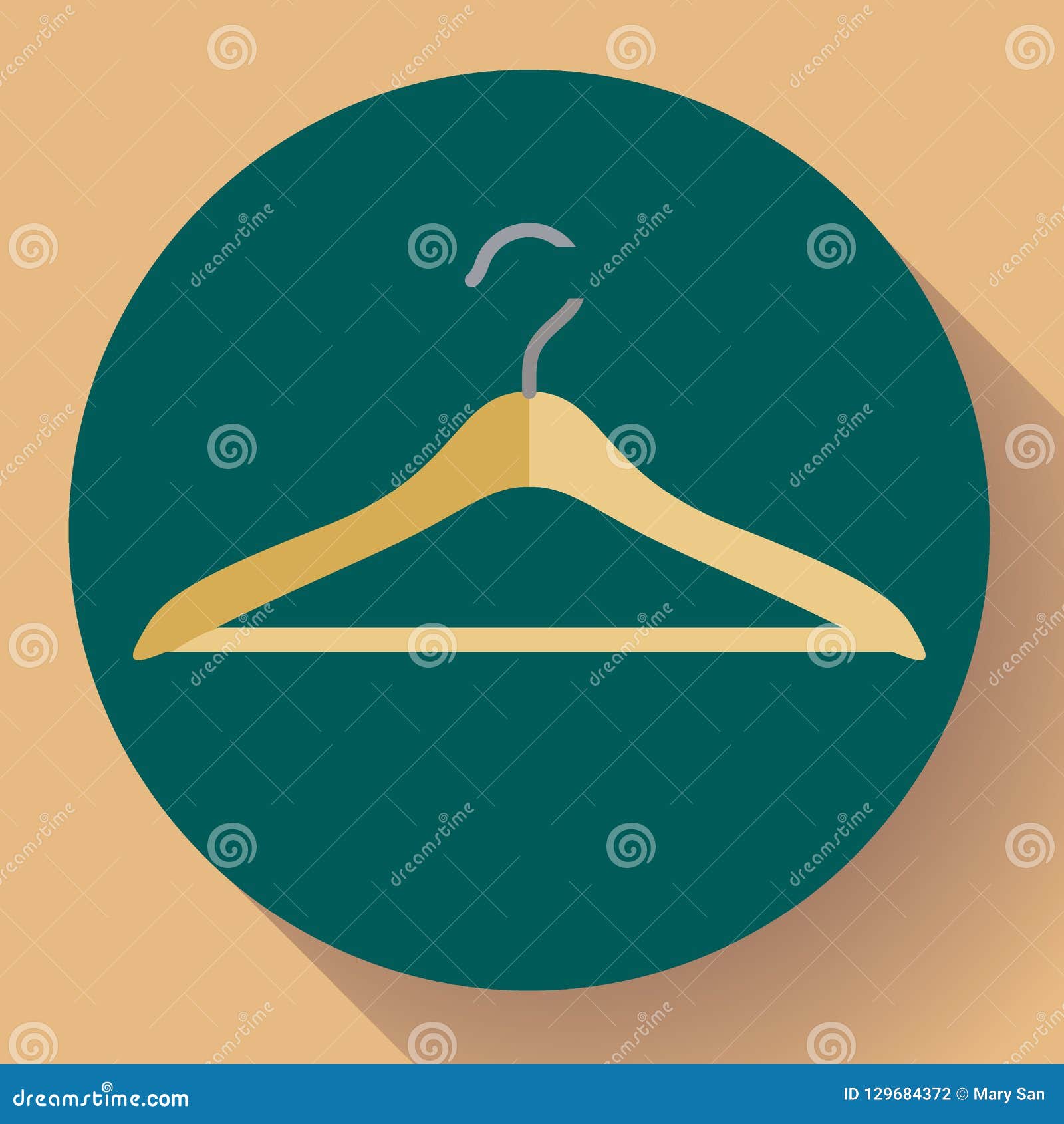 Wooden Coat Hanger, Clothes Hanger Vector Icon. Stock Vector ...