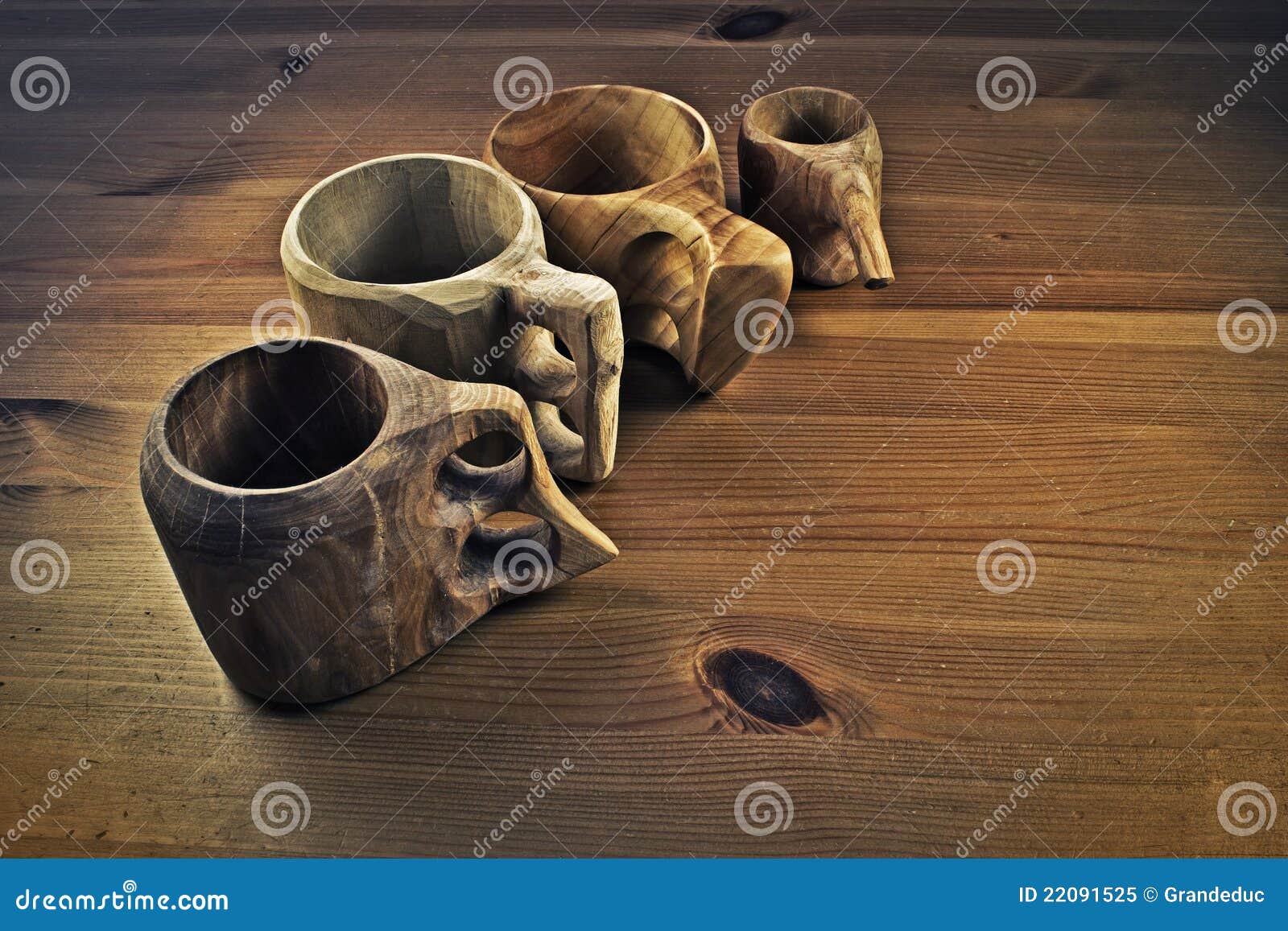 Wooden Coffee Cups or Guksi Stock Image - Image of birch, wood: 22091525