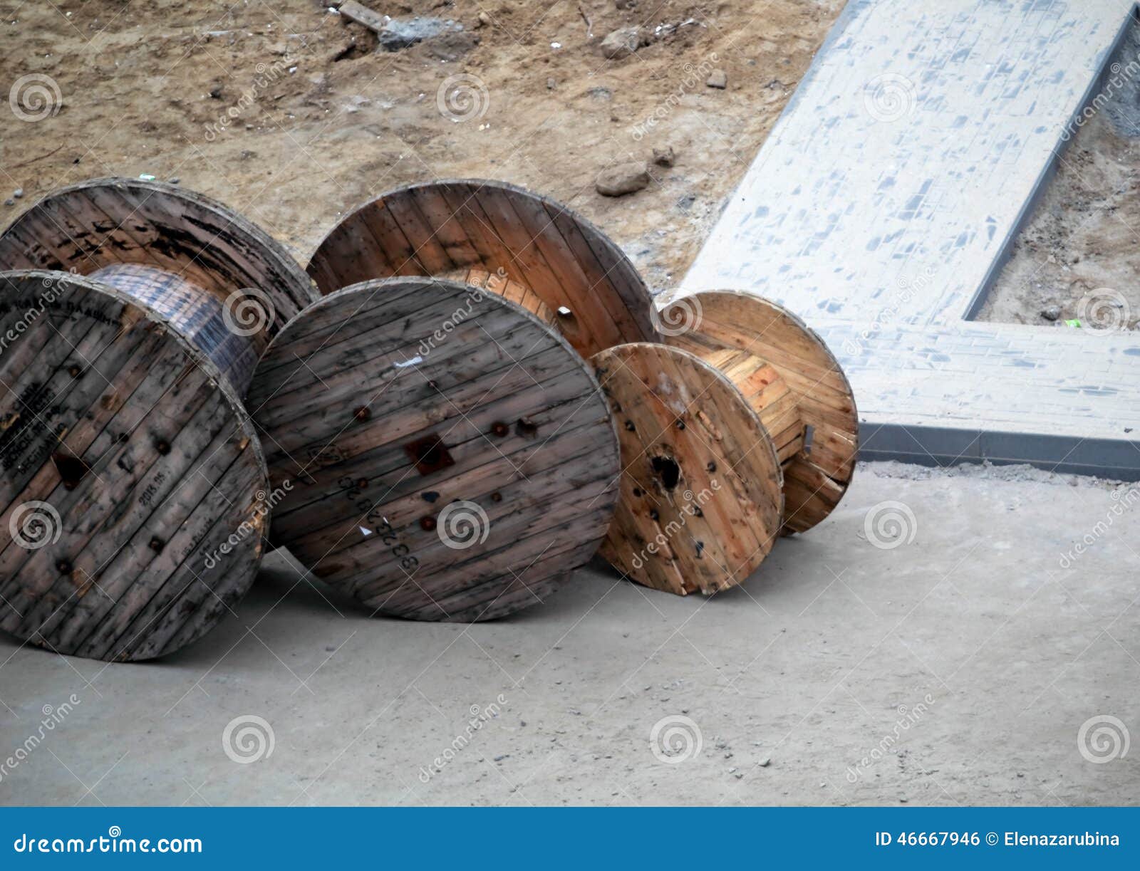 Wooden coils stock photo. Image of industrial, construction - 46667946
