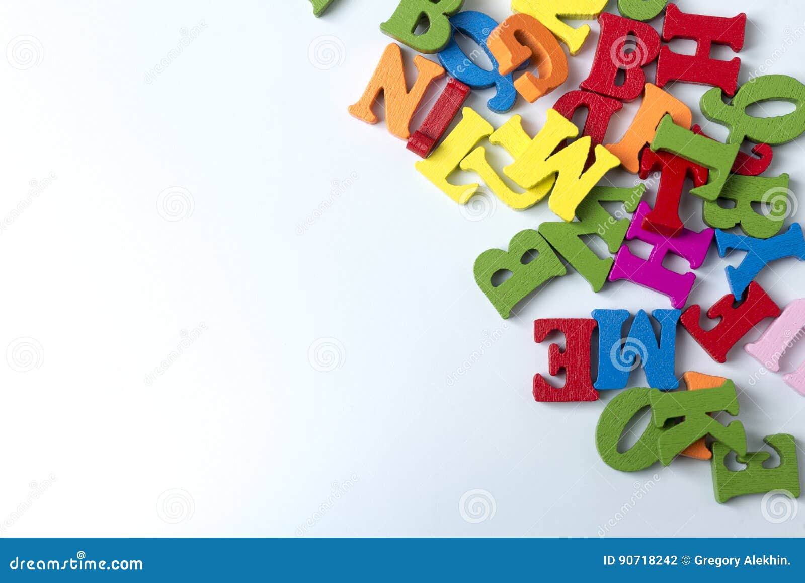 Wooden Colored Letters on a White Background. Stock Photo - Image of ...