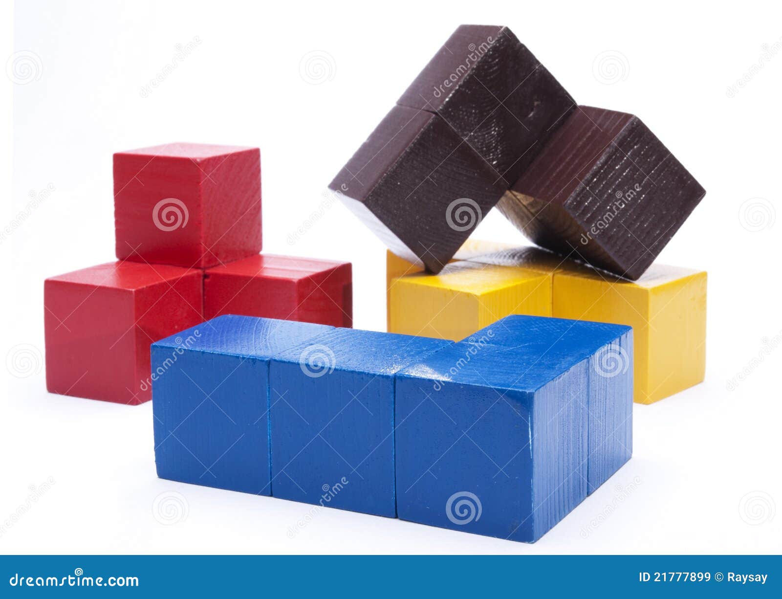 Wooden Colored Puzzle on White Stock Image - Image of dispersed, pick ...