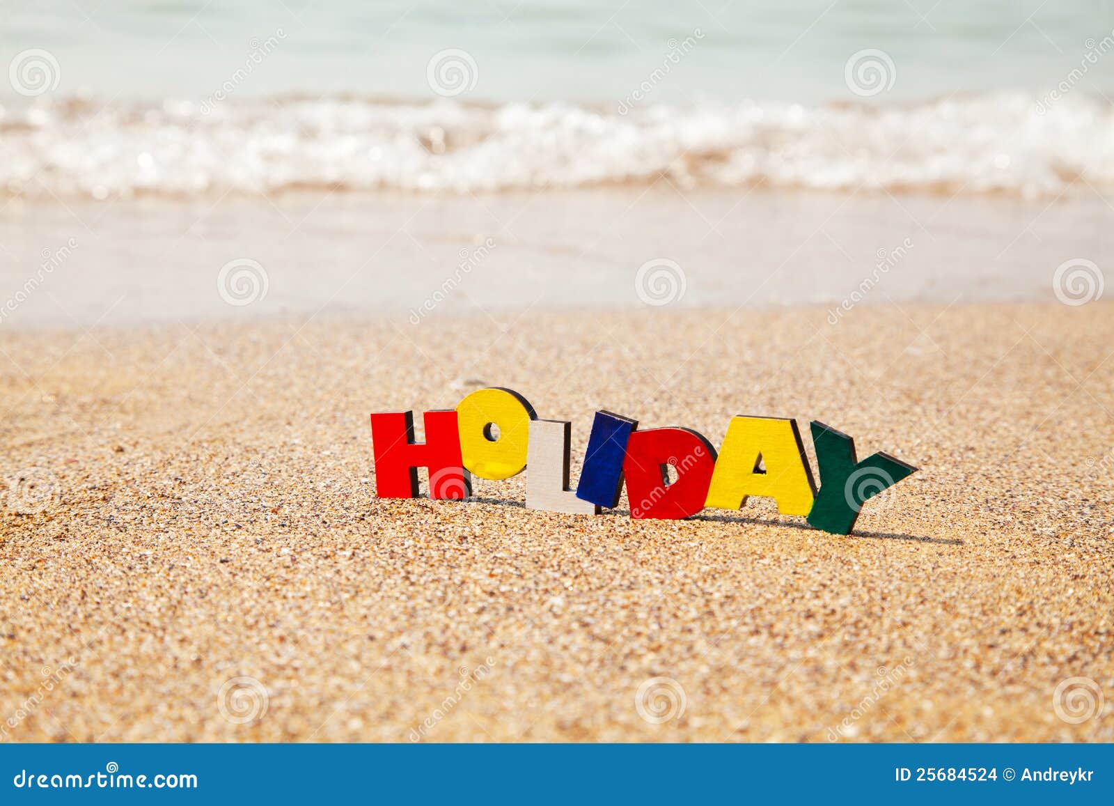 Wooden Colorful Word Holiday Stock Photo - Image of concepts, summer ...