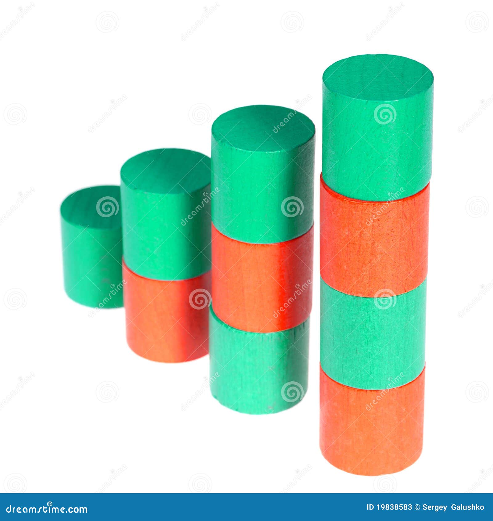 Wooden colour cylinders stock image. Image of object - 19838583