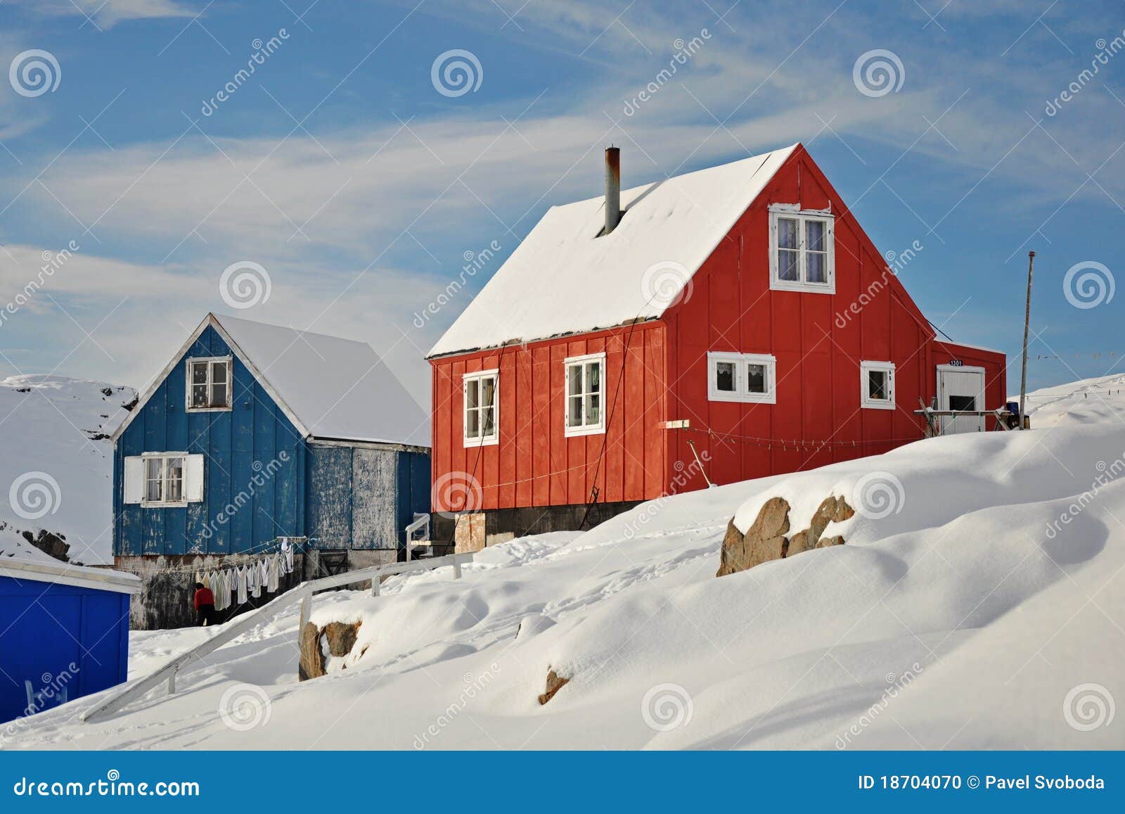 Wooden colourful cottages stock photo. Image of idyllic - 18704070