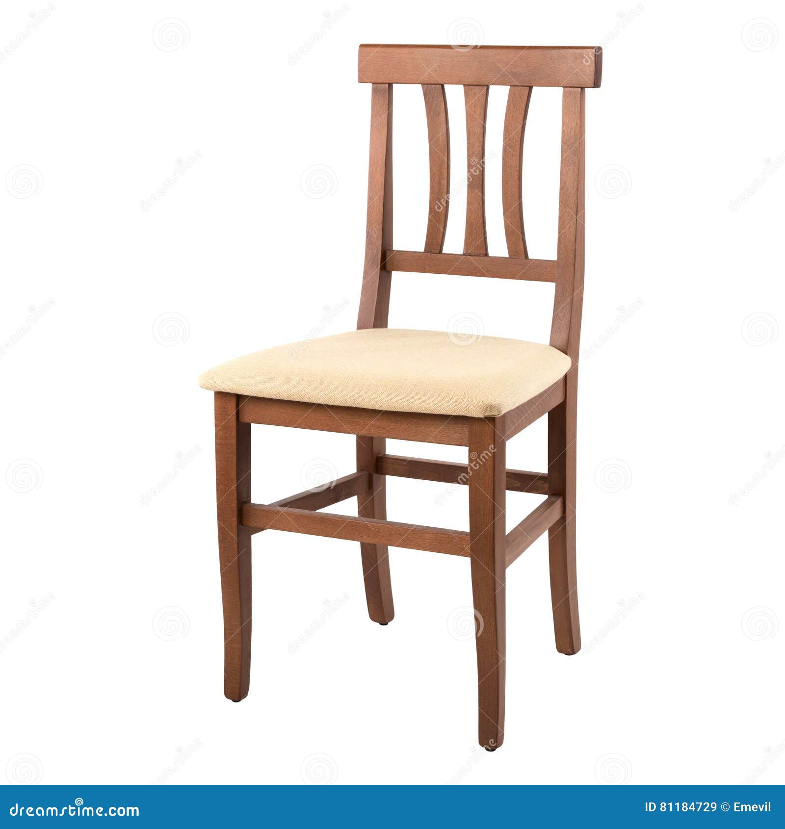 Wooden Comfortable Chair Isolated on White Background Stock Image ...