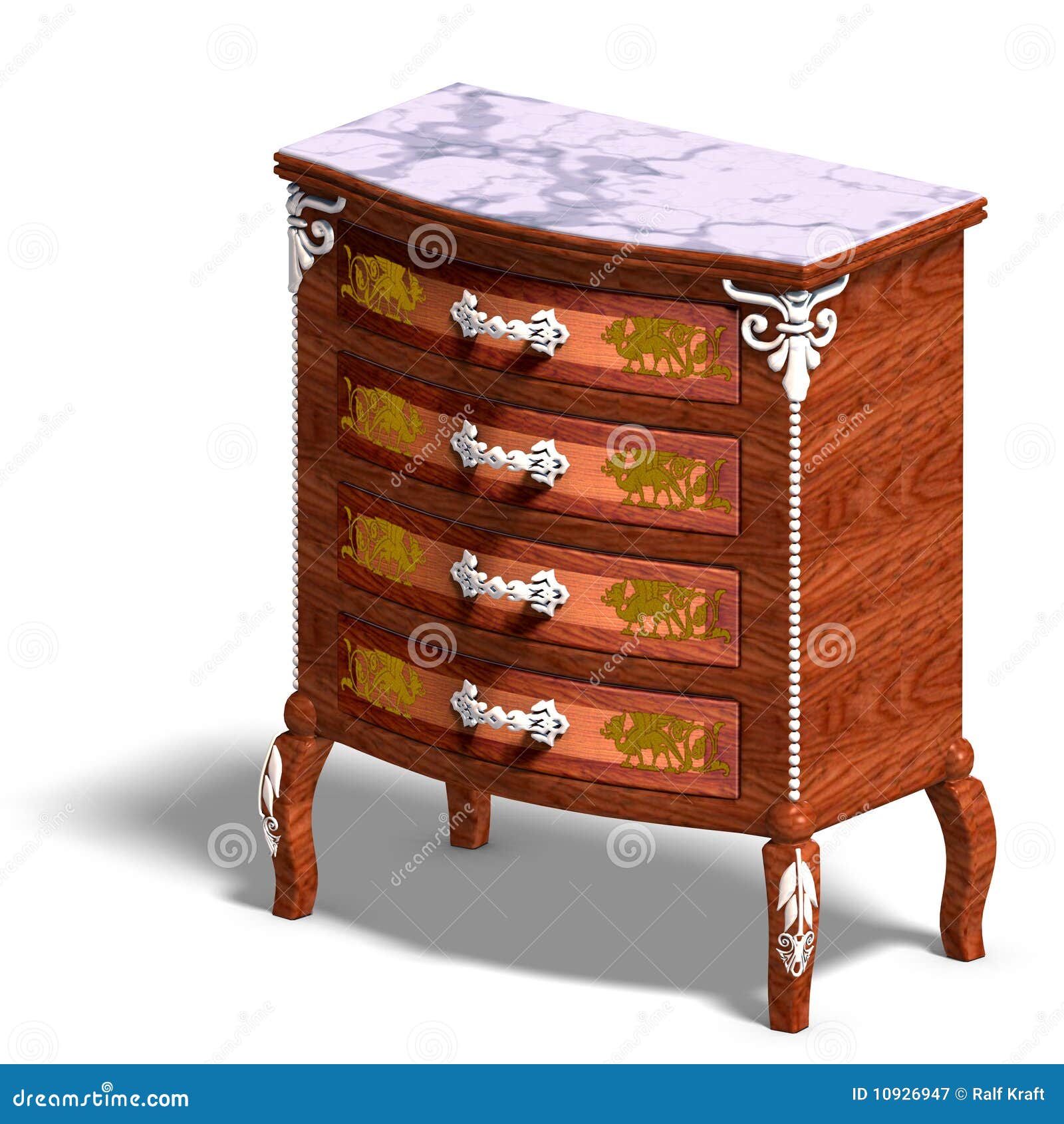 Wooden Commode With Drawers Of Louis XV. Royalty-Free Stock Image ...