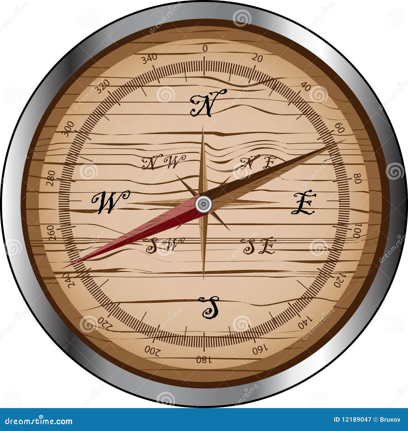 Wooden compass stock vector. Illustration of direction - 12189047