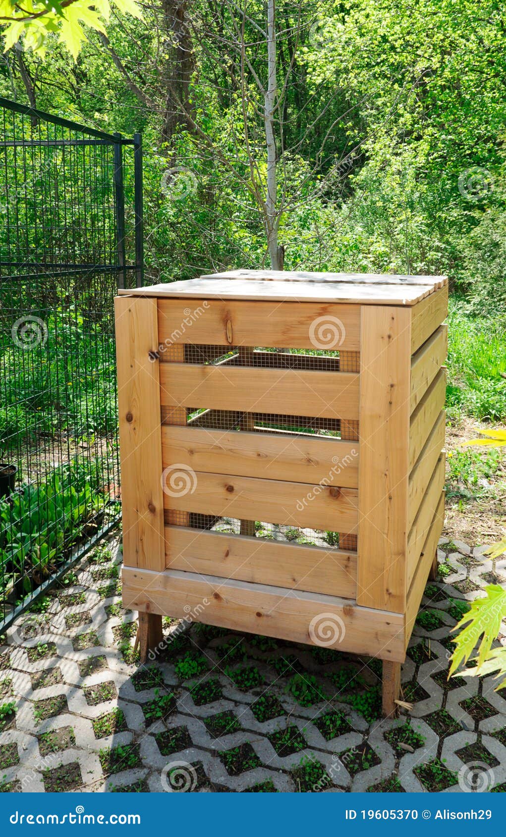 Wooden compost bin stock photo. Image of friendly, landscaping - 19605370