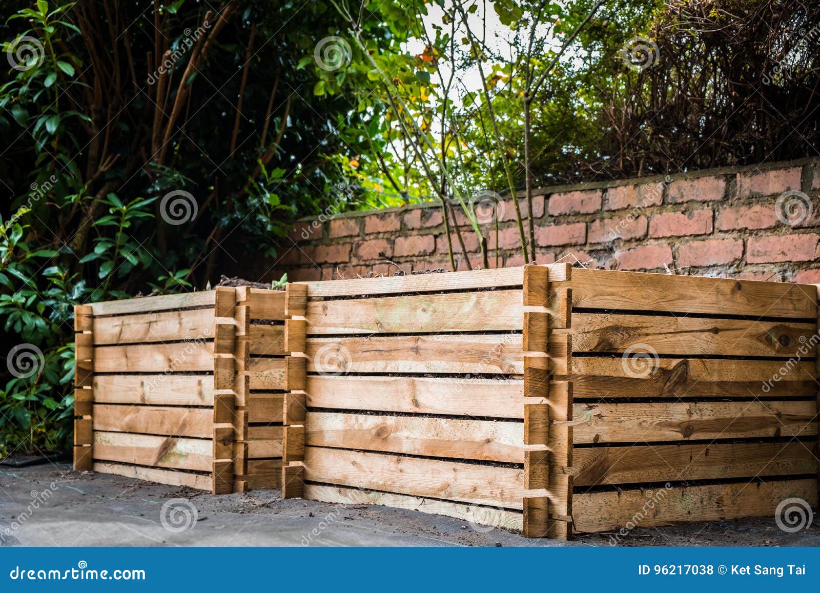 Wooden Compost Bin stock photo. Image of nature, horticulture - 96217038