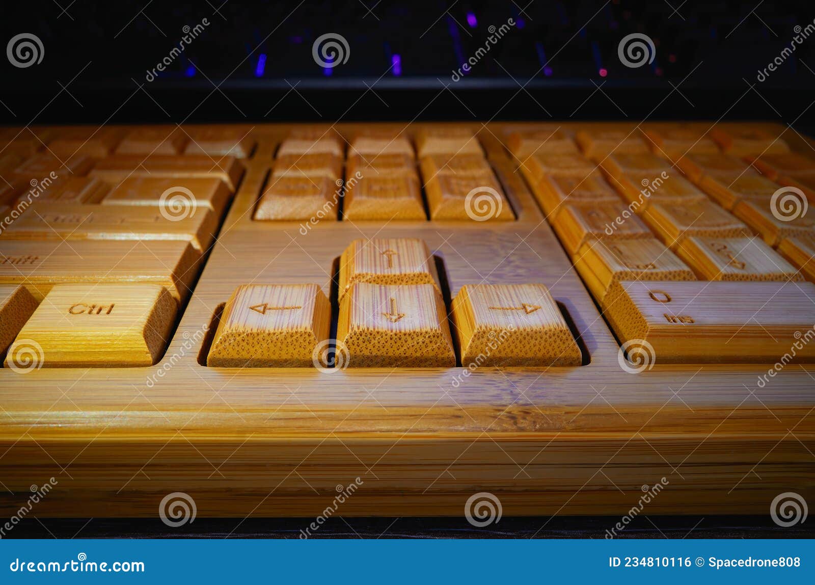 Wooden Computer Keyboard Arrow Keys in Detail Stock Photo - Image of ...