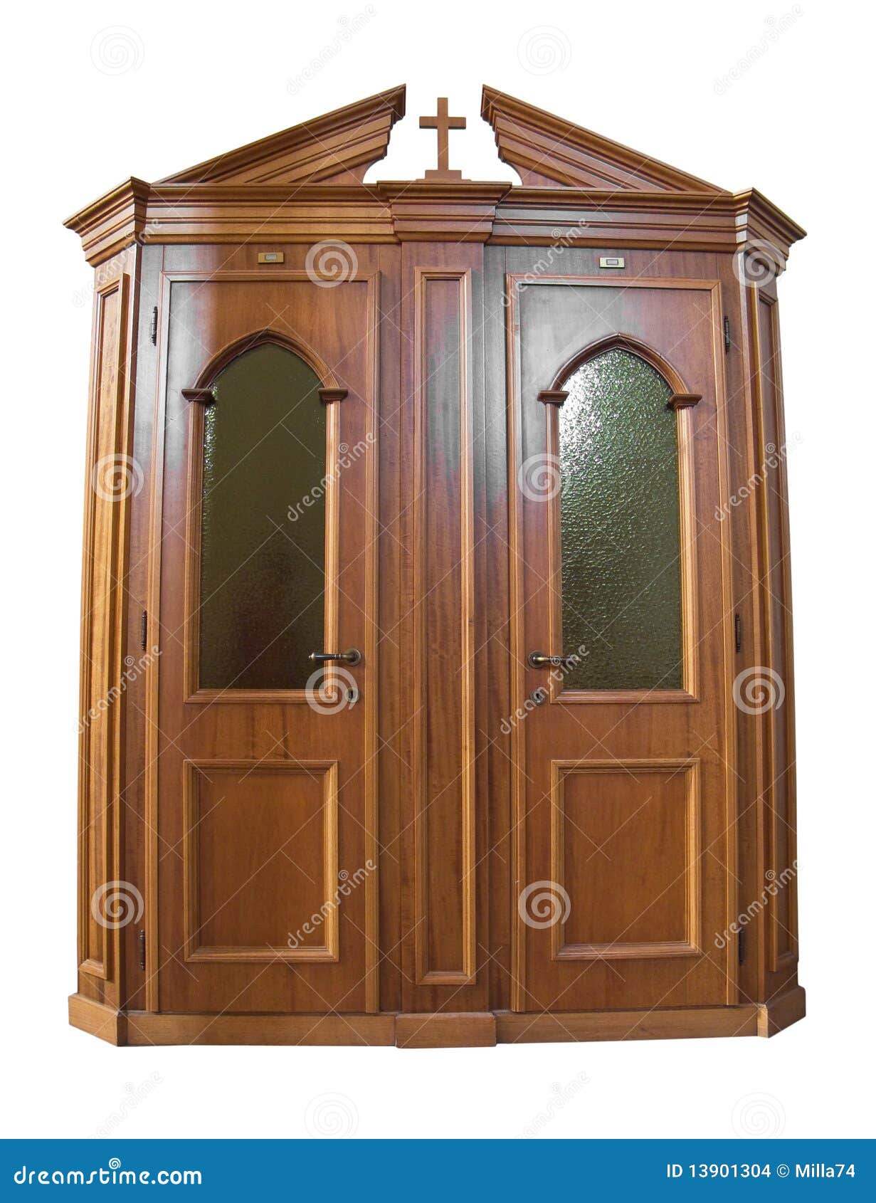 Wooden Confessional. stock photo. Image of confess, priest - 13901304