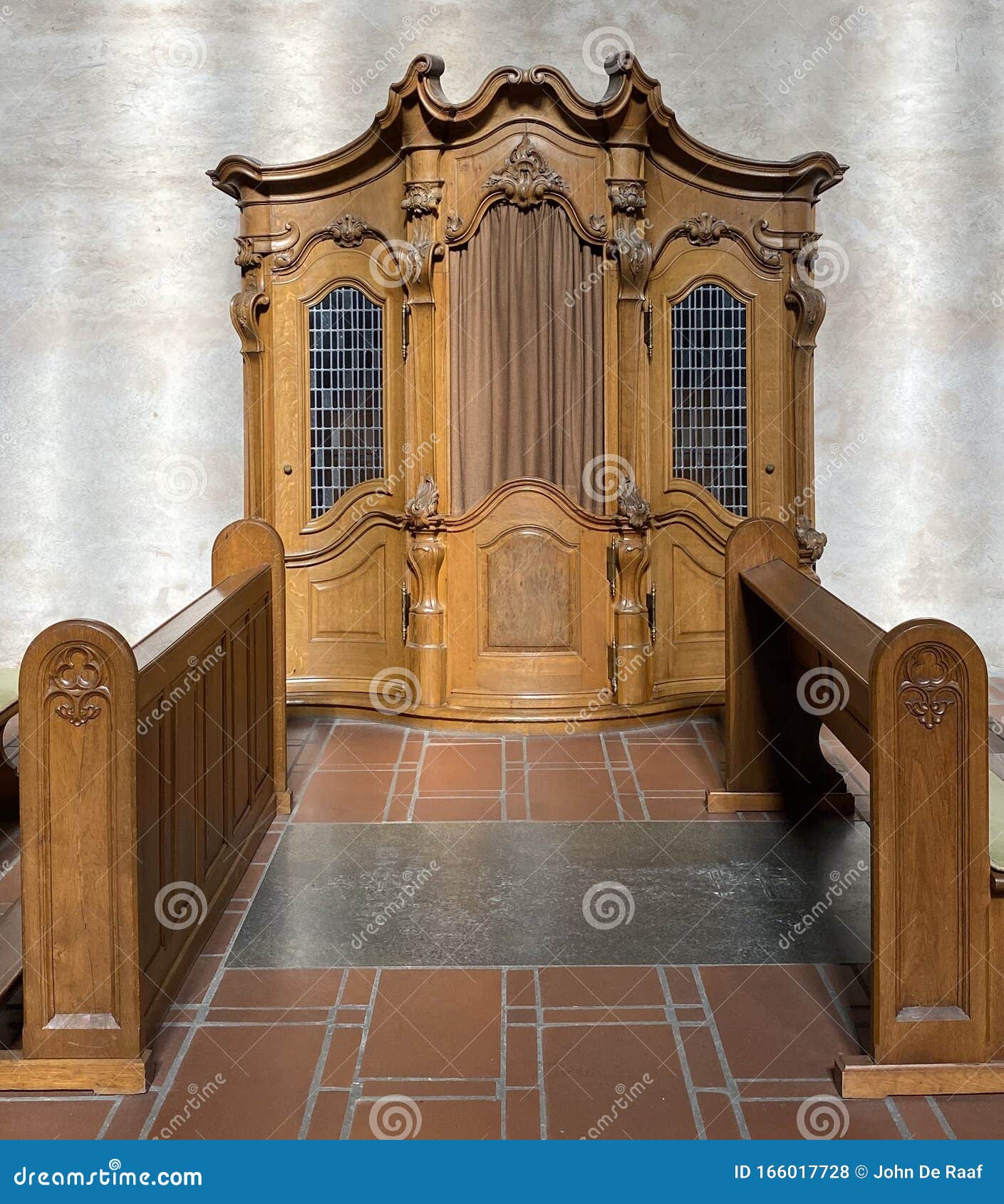 An old confessional stock photo. Image of church, floor - 166017728