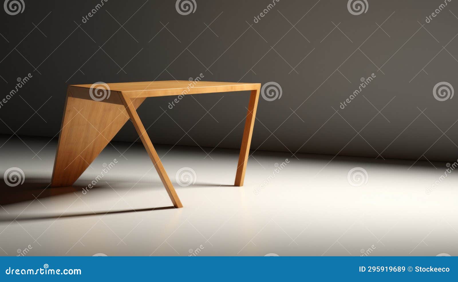 Minimalist Wood Stick Sculpted Table with Varied Angles Stock ...