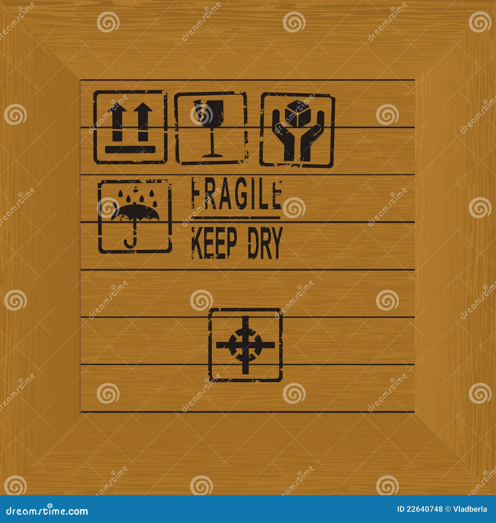 Wooden Container with Cargo Stamps Stock Vector - Illustration of pack ...